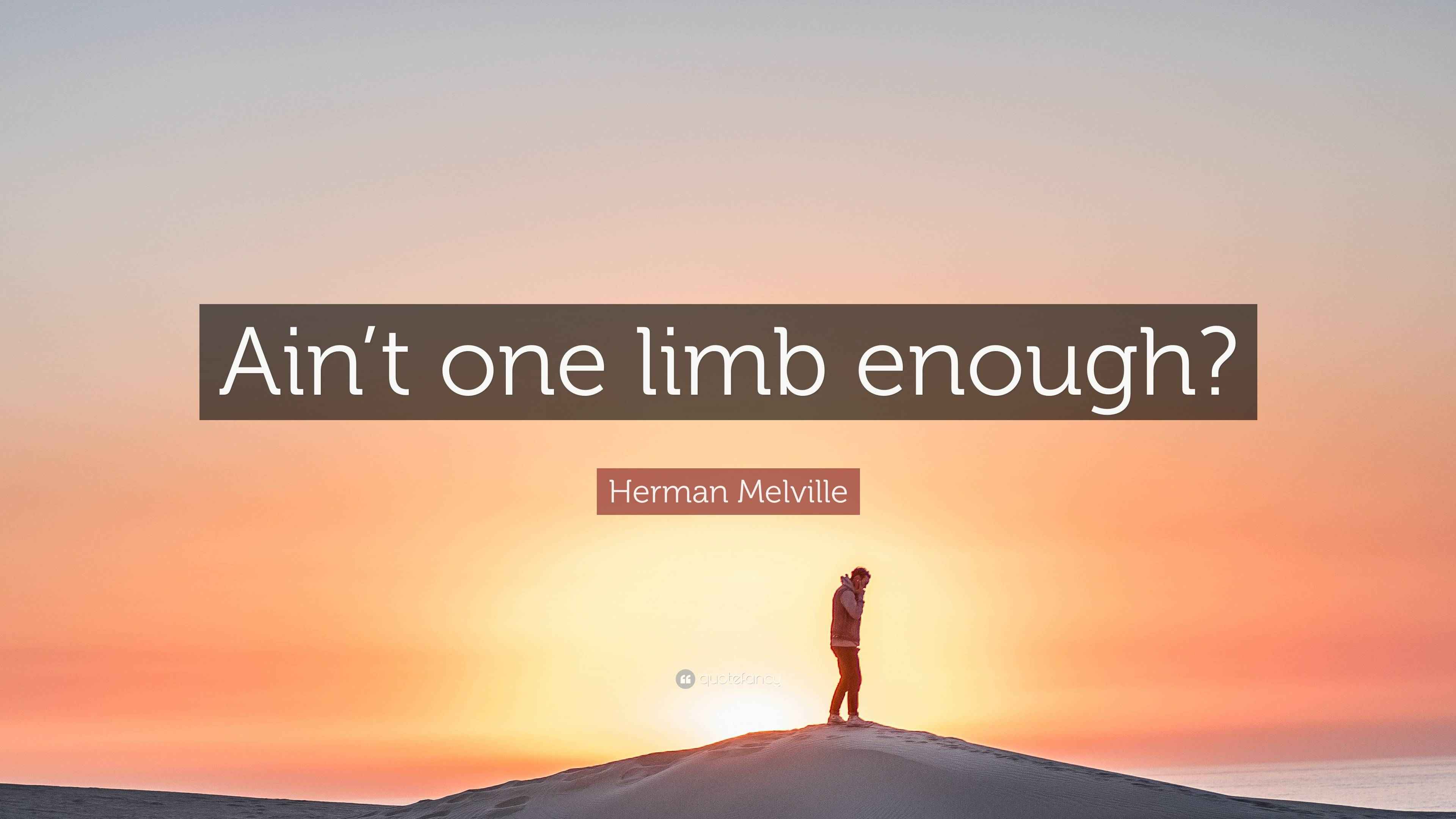 Herman Melville Quote: “Ain’t one limb enough?”