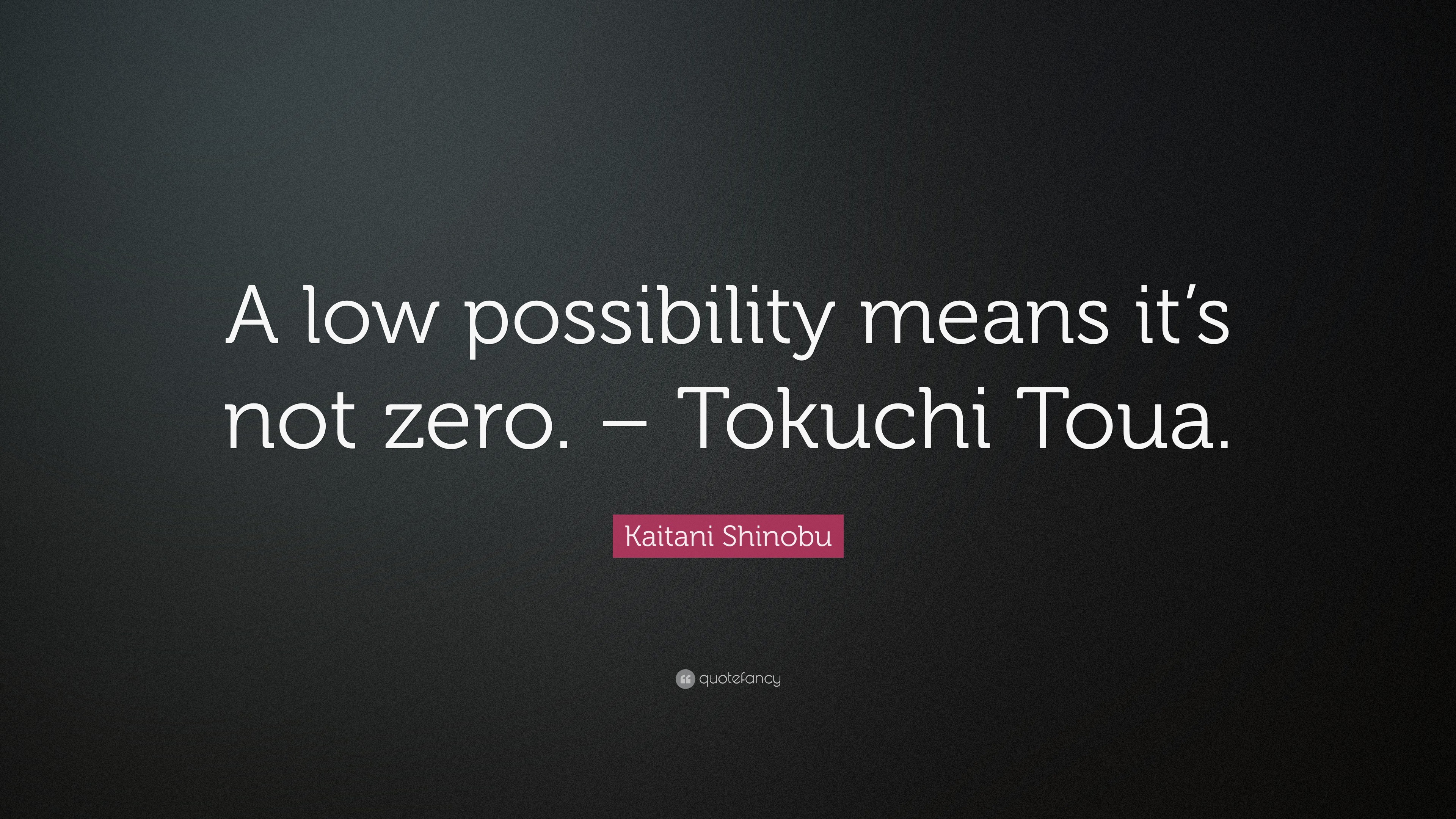 Kaitani Shinobu Quote: “A low possibility means it’s not zero ...