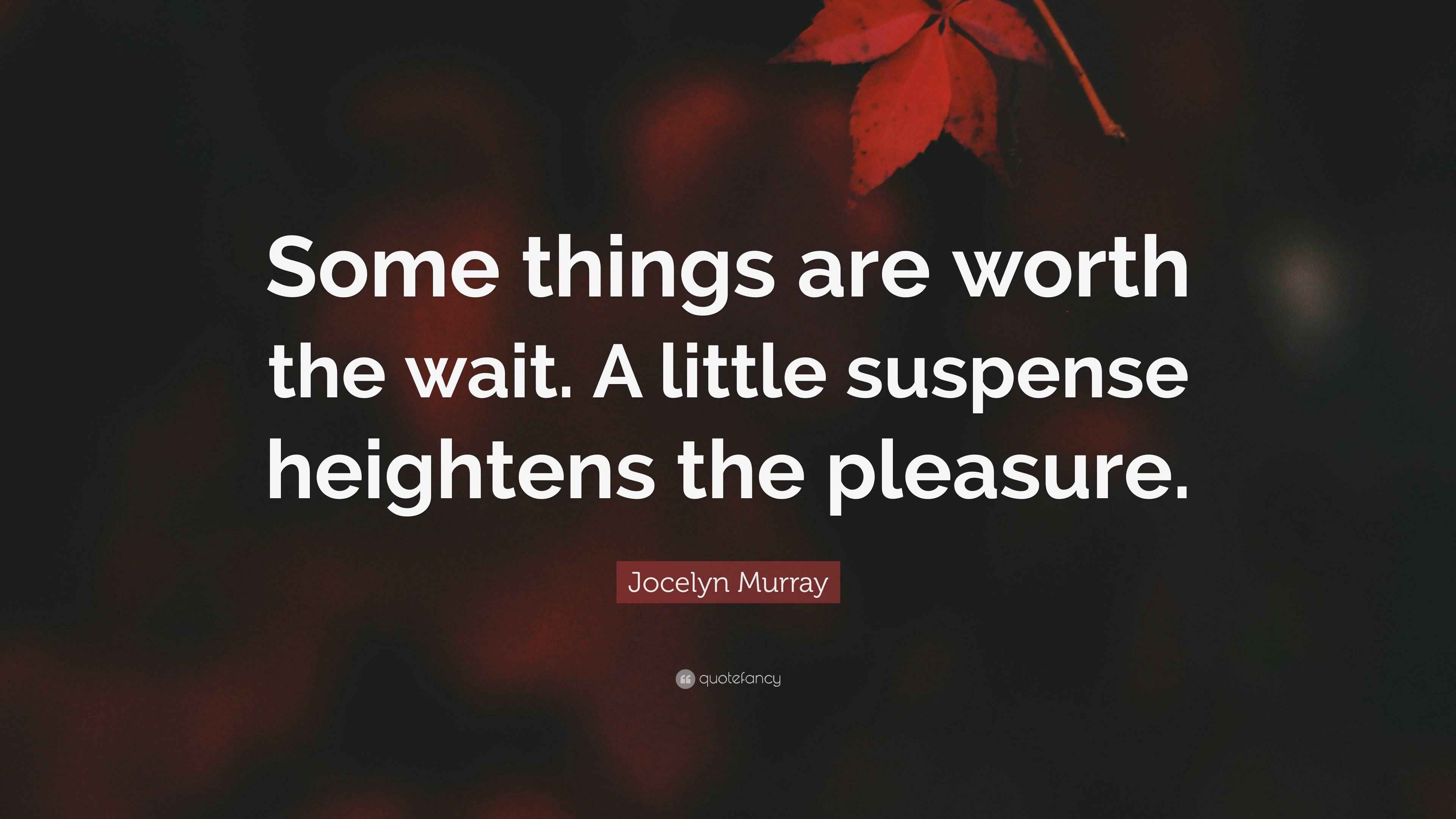 Jocelyn Murray Quote: “Some things are worth the wait. A little ...