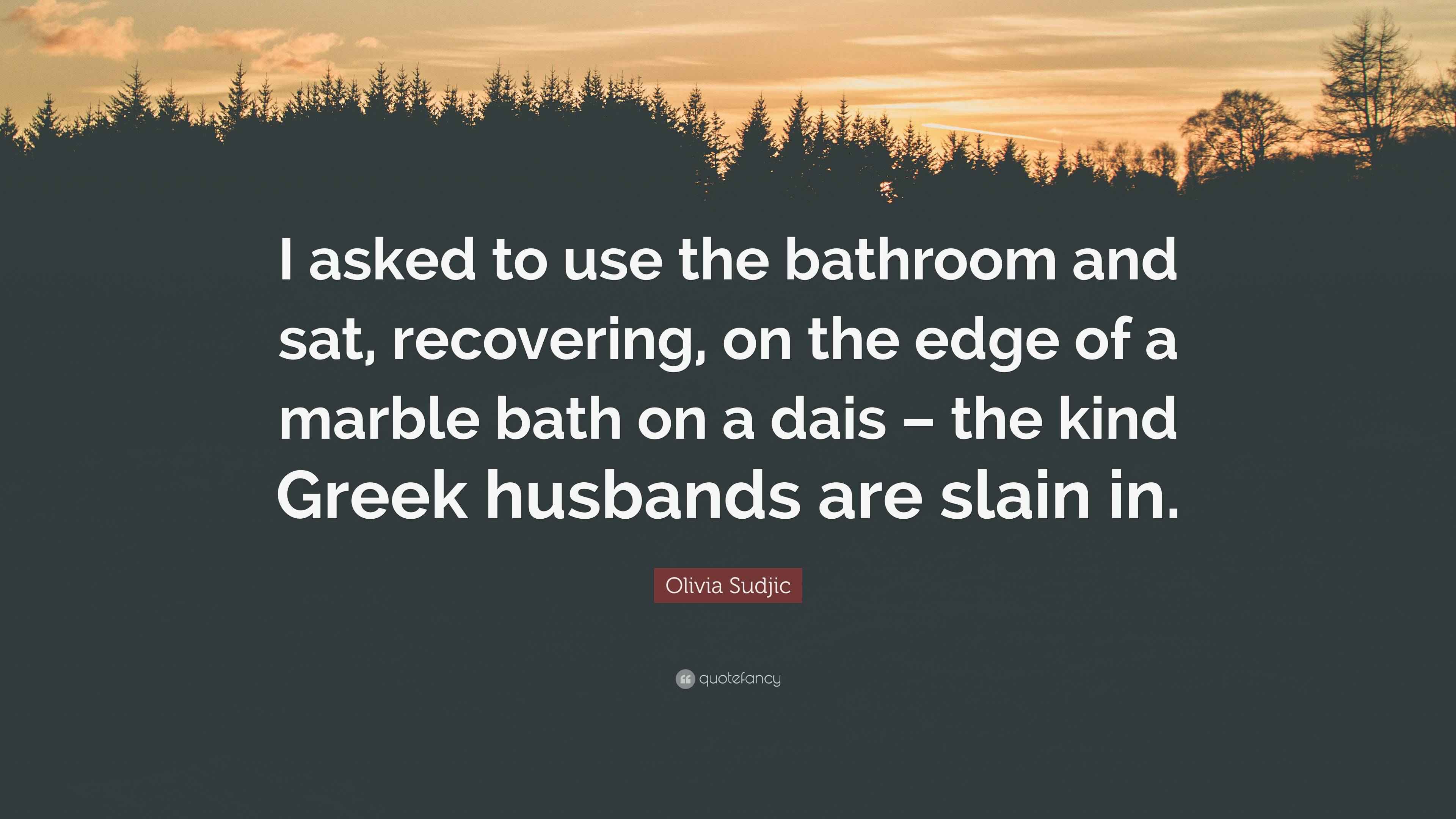 Olivia Sudjic Quote: “I asked to use the bathroom and sat, recovering ...