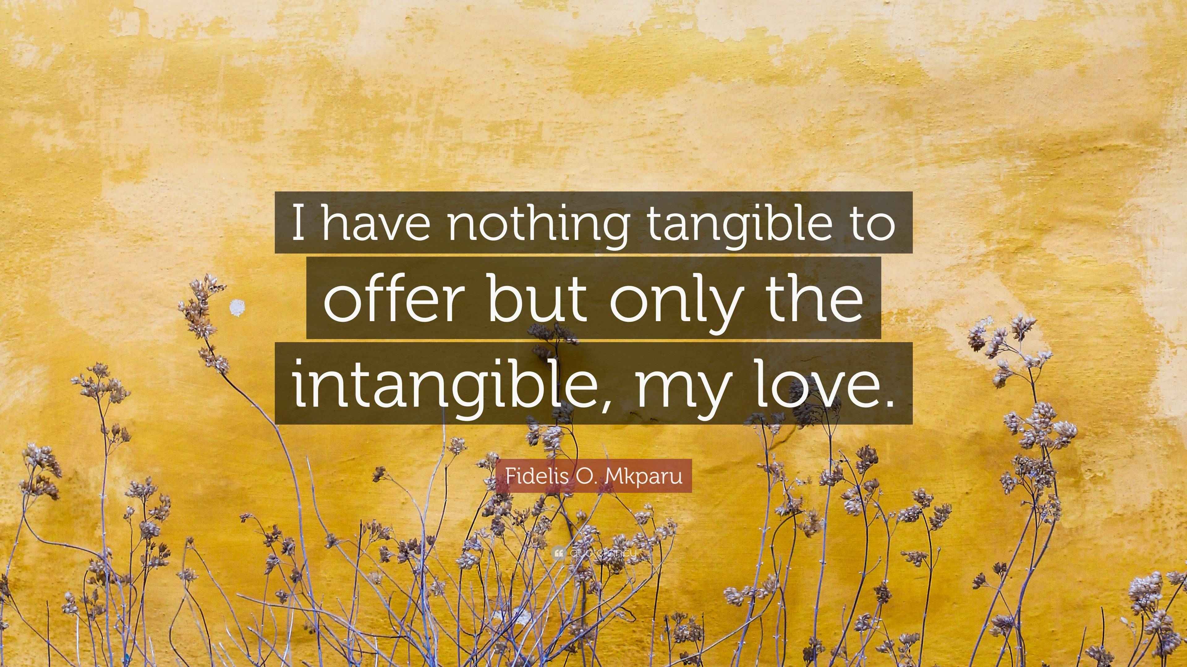 Fidelis O. Mkparu Quote: “I have nothing tangible to offer but only the ...