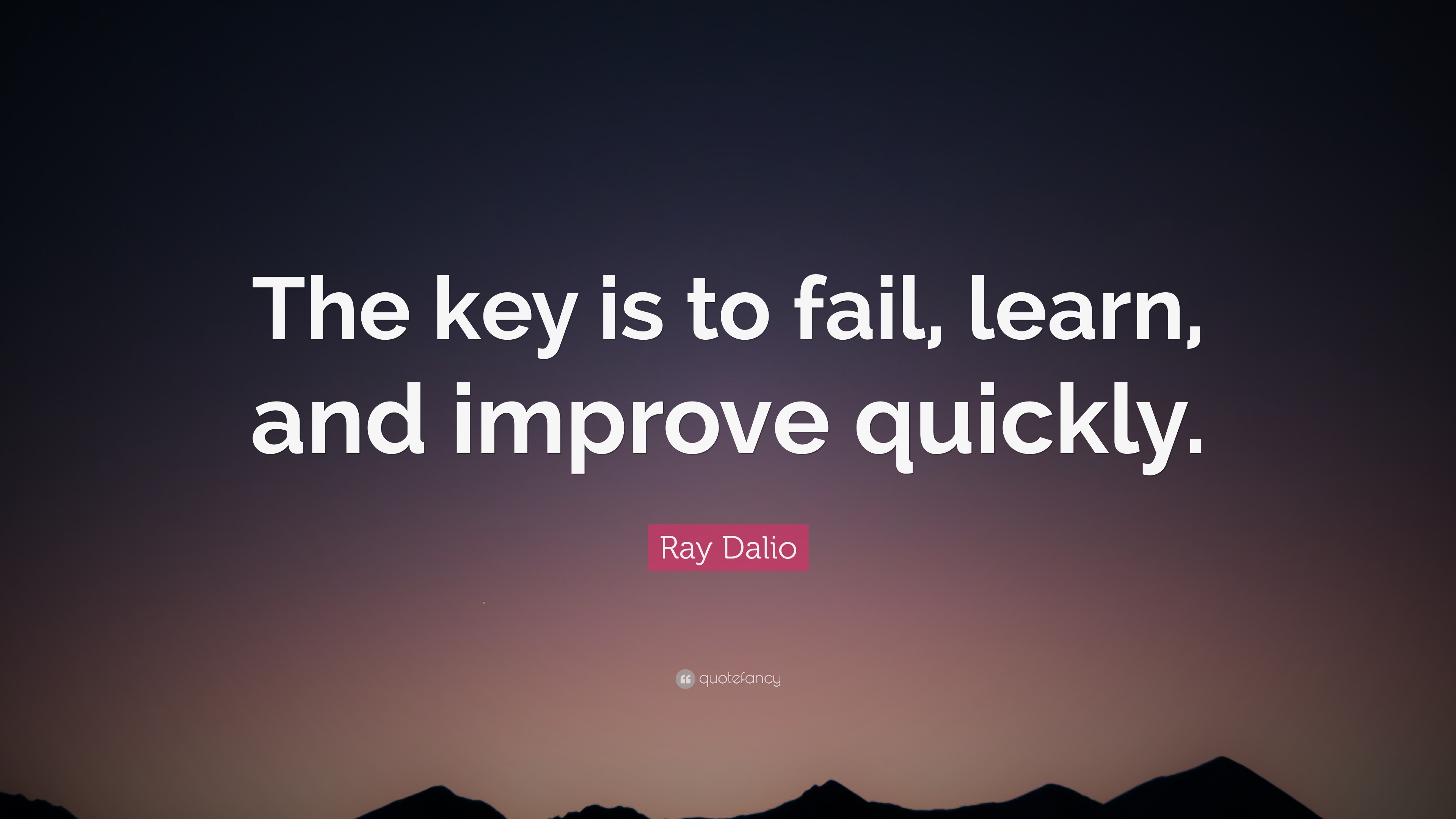 Ray Dalio Quote: “The key is to fail, learn, and improve quickly.”