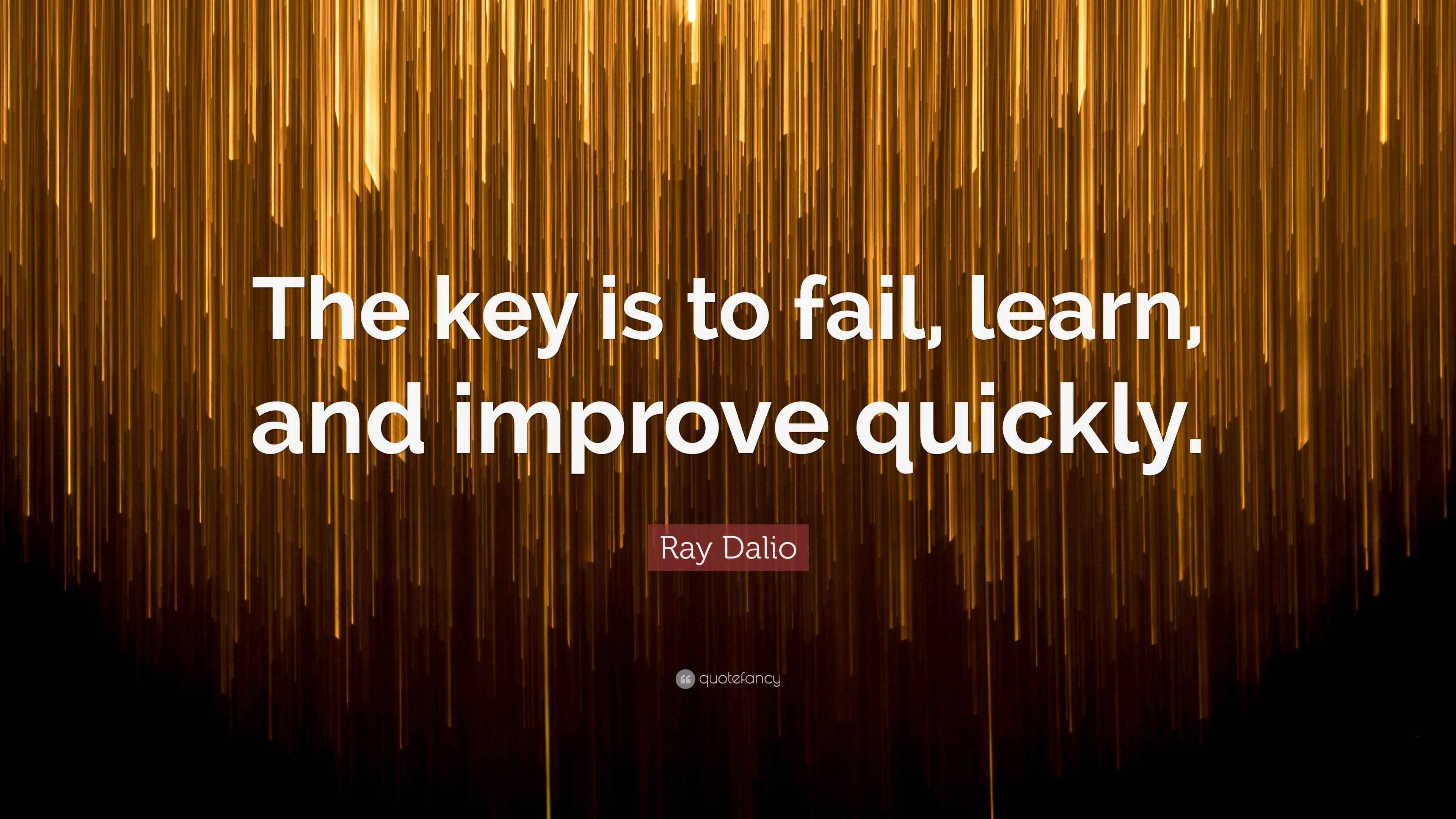 Ray Dalio Quote: “The key is to fail, learn, and improve quickly.”