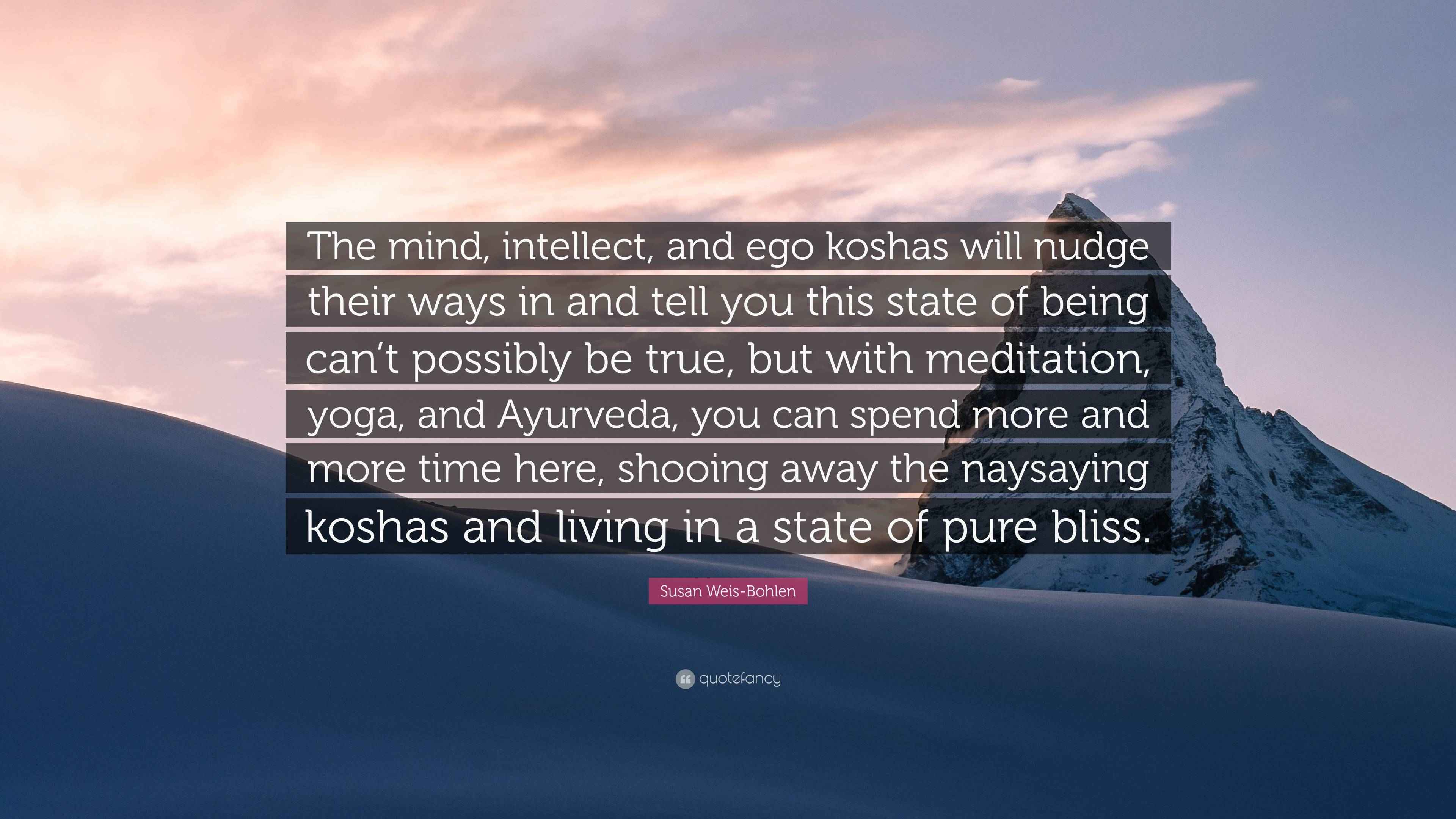Susan Weis-Bohlen Quote: “The mind, intellect, and ego koshas will ...