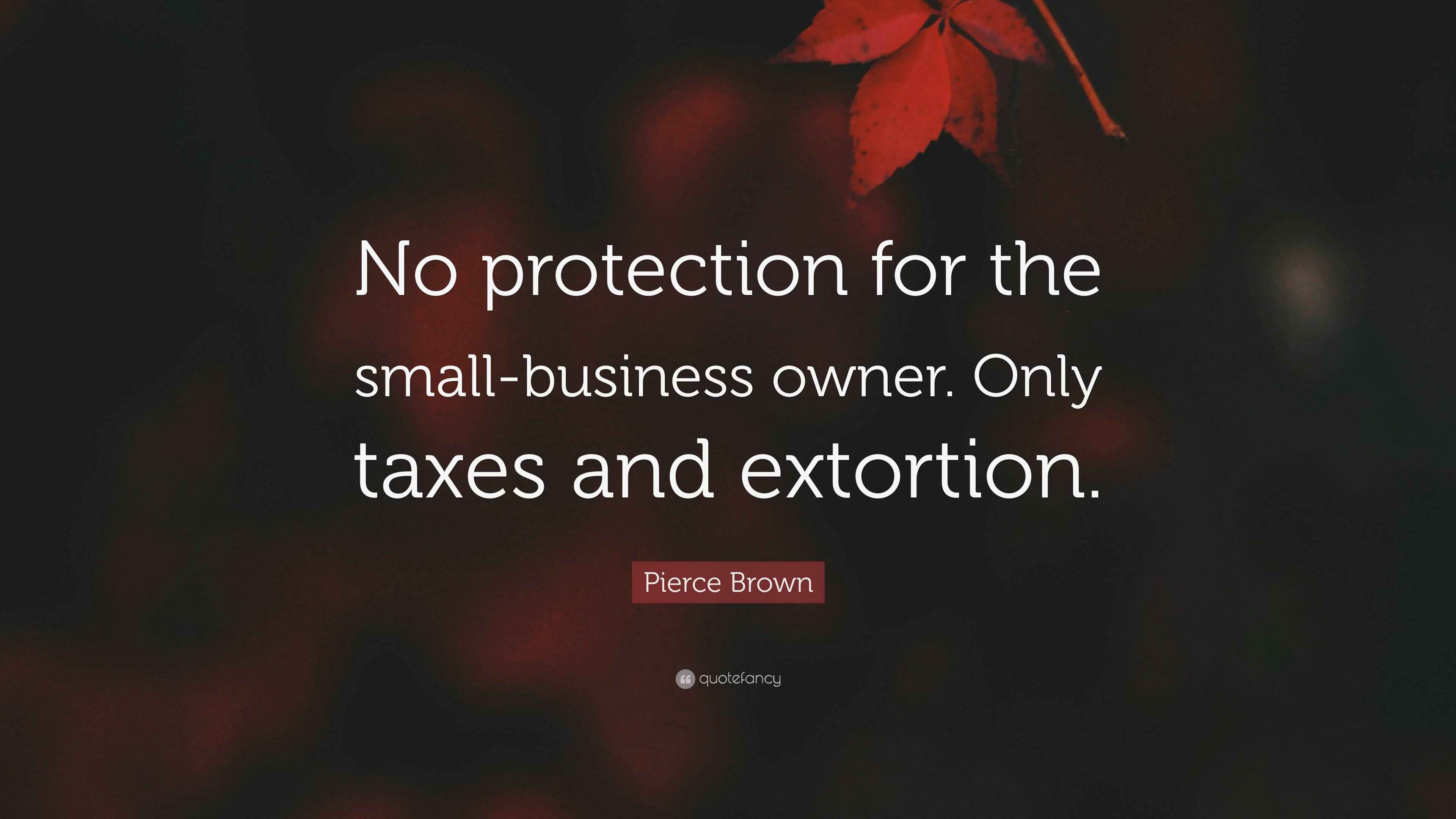 Pierce Brown Quote: “No protection for the small-business owner. Only ...