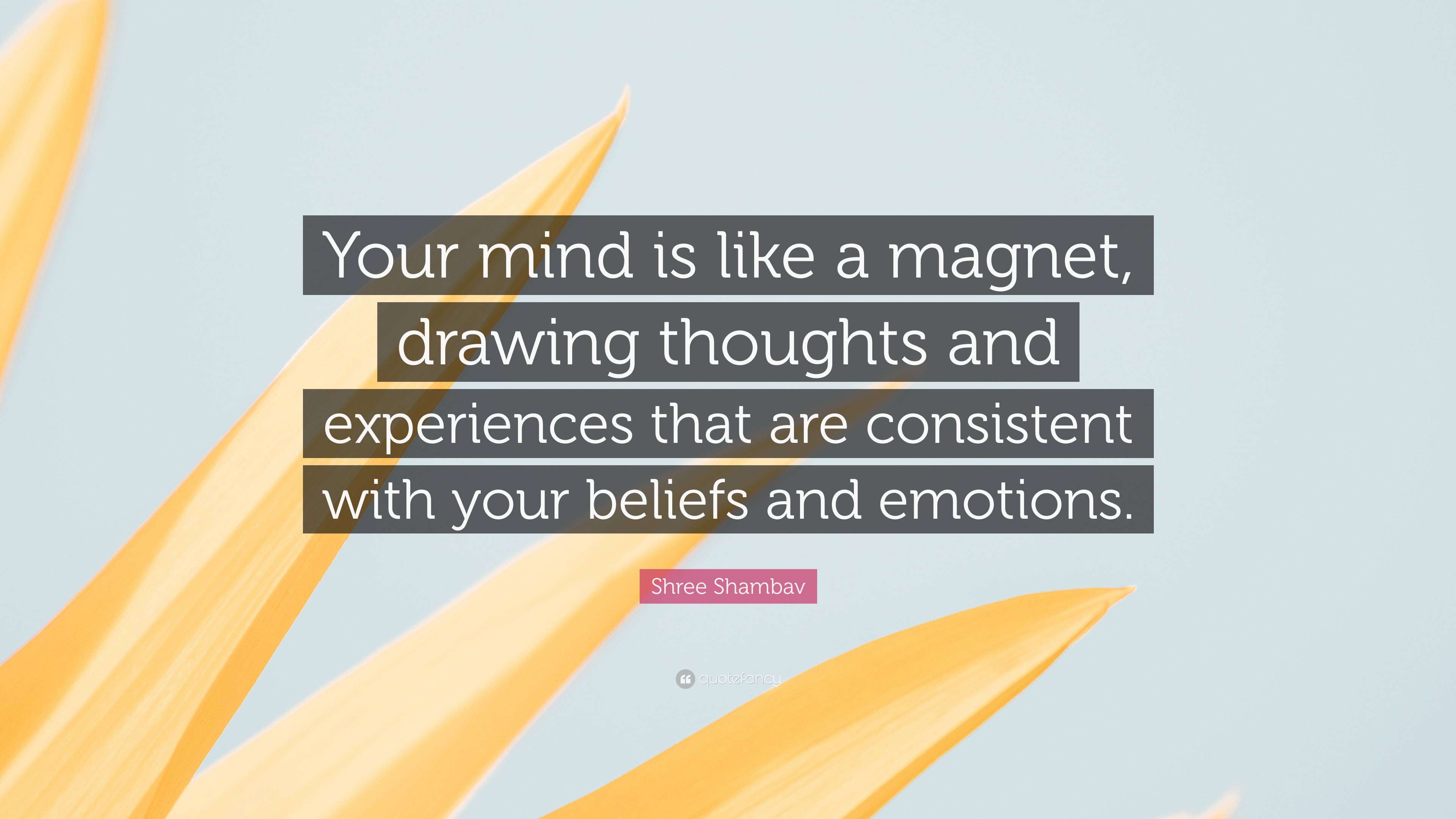Shree Shambav Quote: “Your mind is like a magnet, drawing thoughts and ...