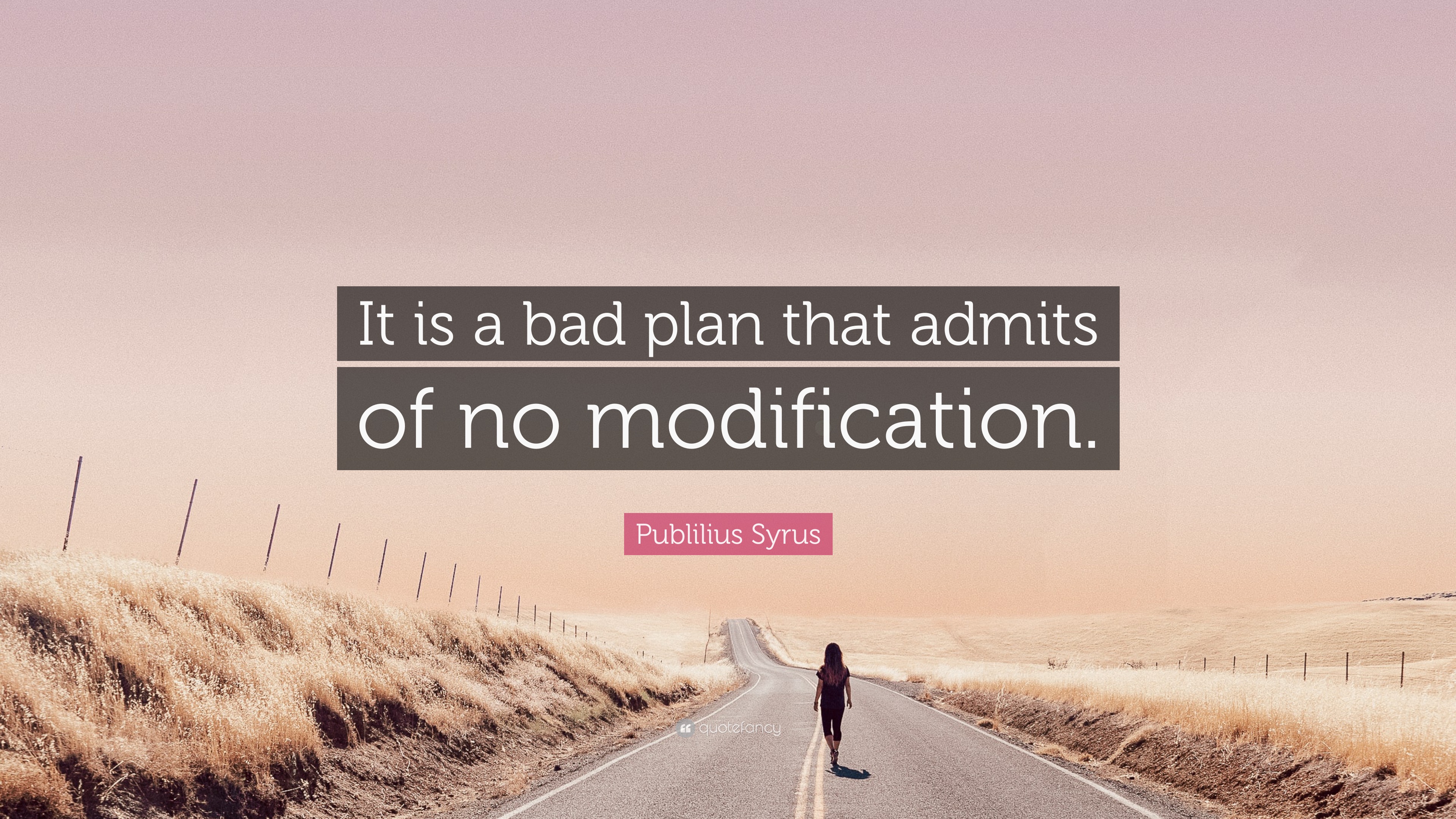 Publilius Syrus Quote: “It is a bad plan that admits of no modification.”