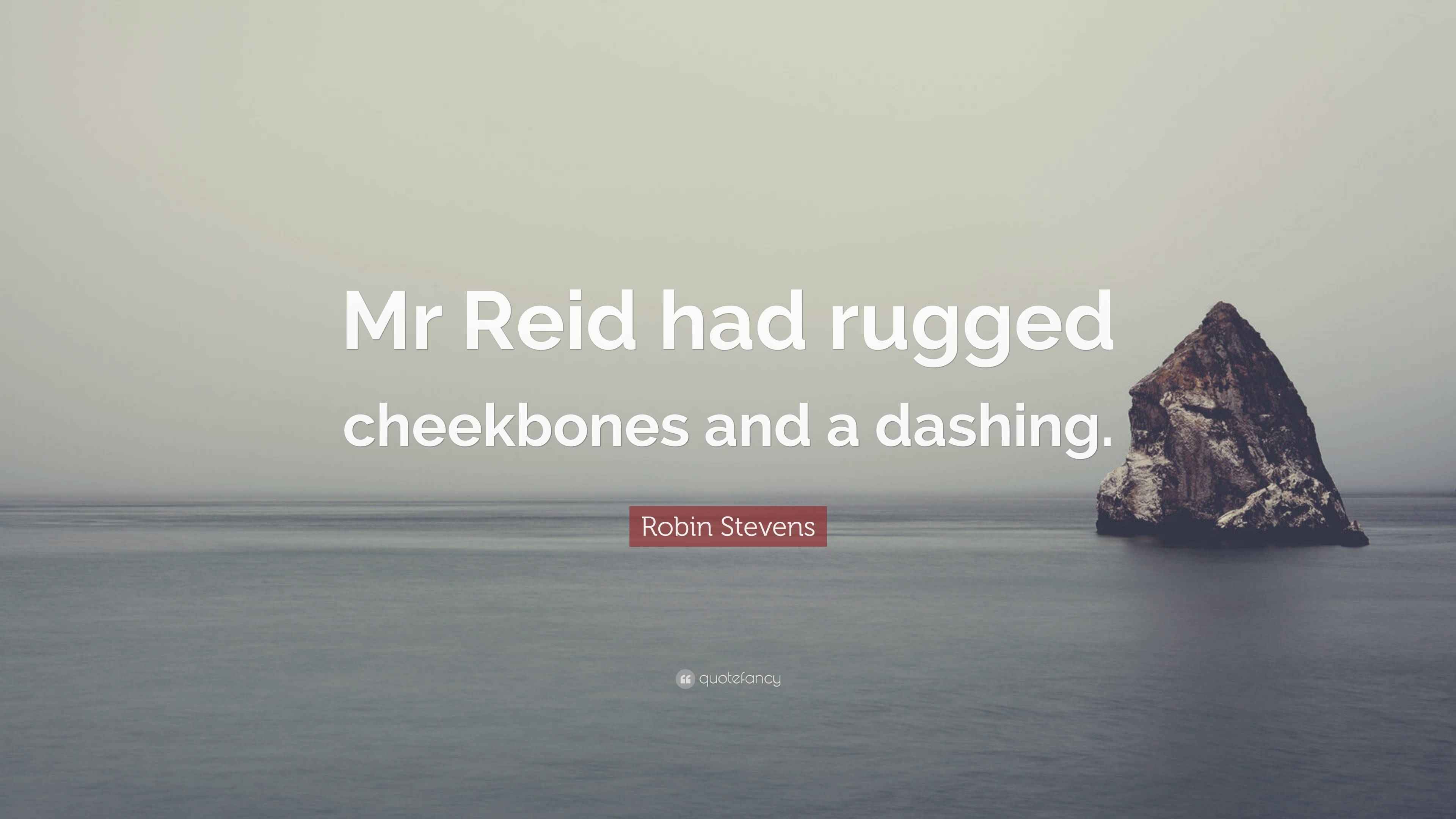 Robin Stevens Quote: “Mr Reid had rugged cheekbones and a dashing.”