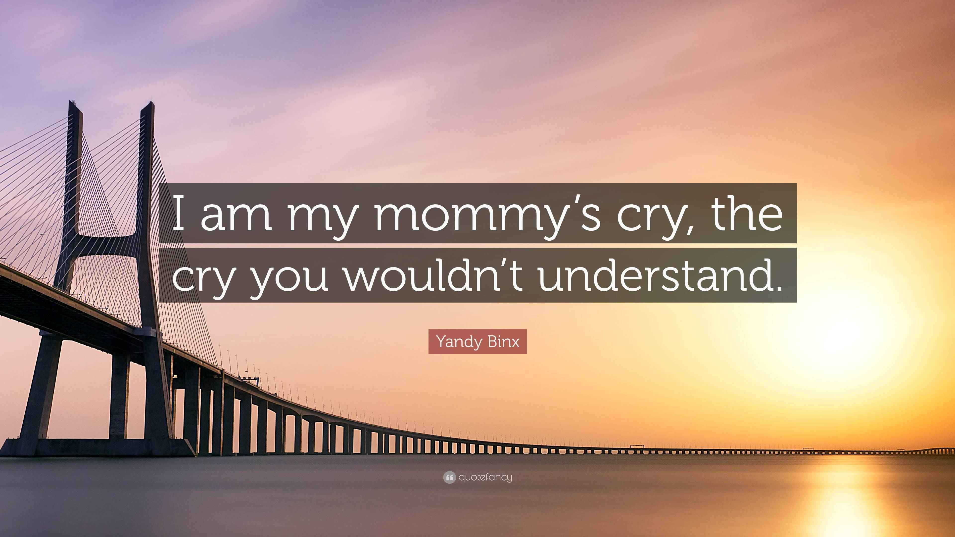 Yandy Binx Quote: “I am my mommy’s cry, the cry you wouldn’t understand.”
