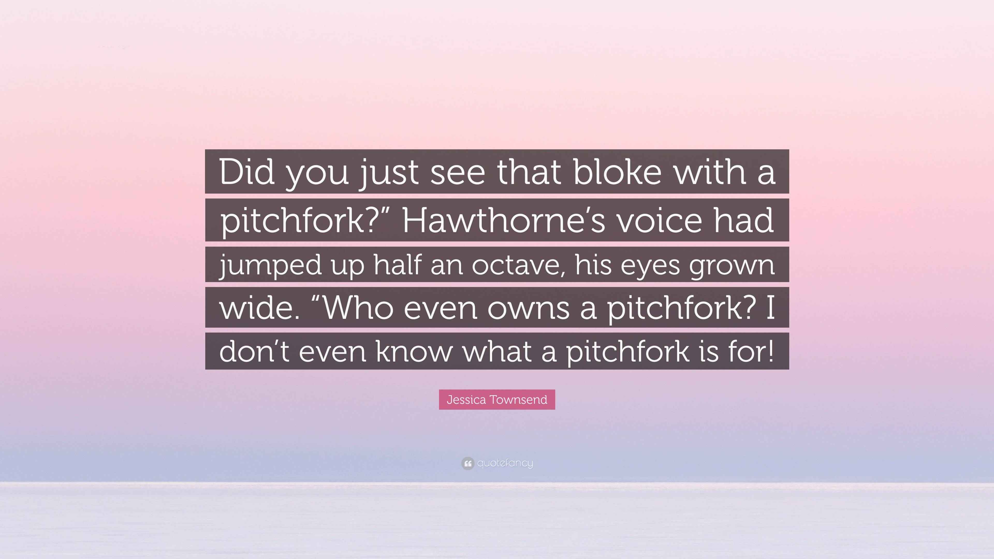 Jessica Townsend Quote: “Did you just see that bloke with a pitchfork ...