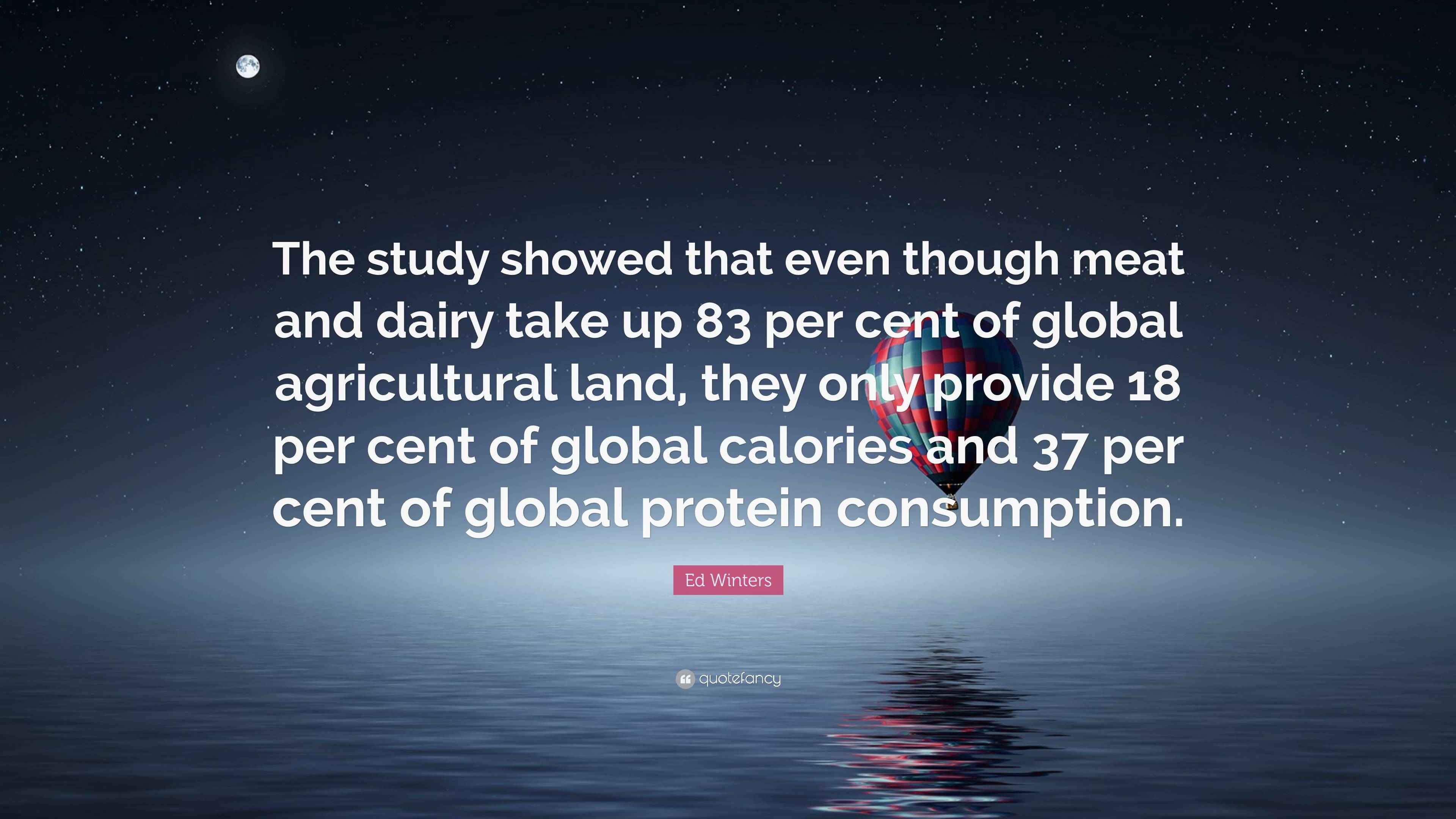Ed Winters Quote: “The study showed that even though meat and dairy ...