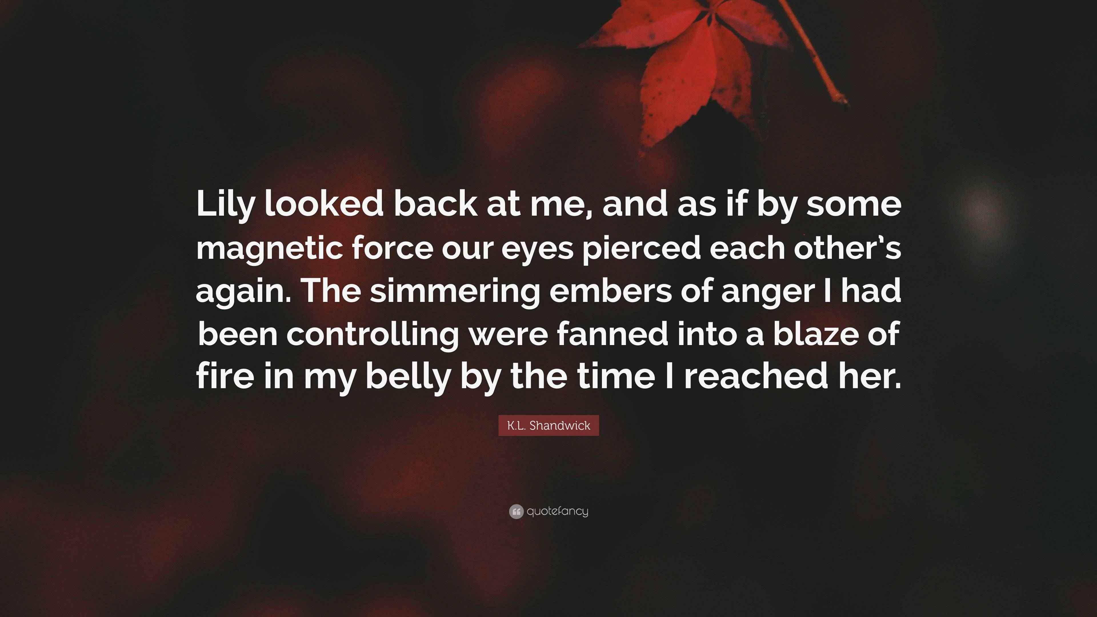 K.L. Shandwick Quote: “Lily looked back at me, and as if by some ...