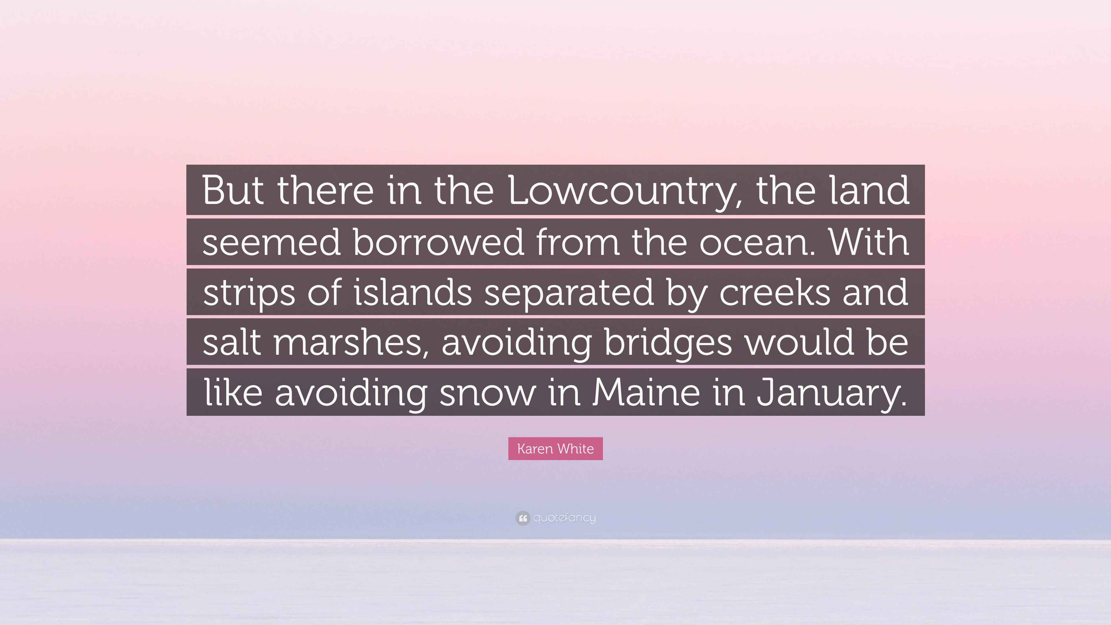 Karen White Quote: “But there in the Lowcountry, the land seemed ...