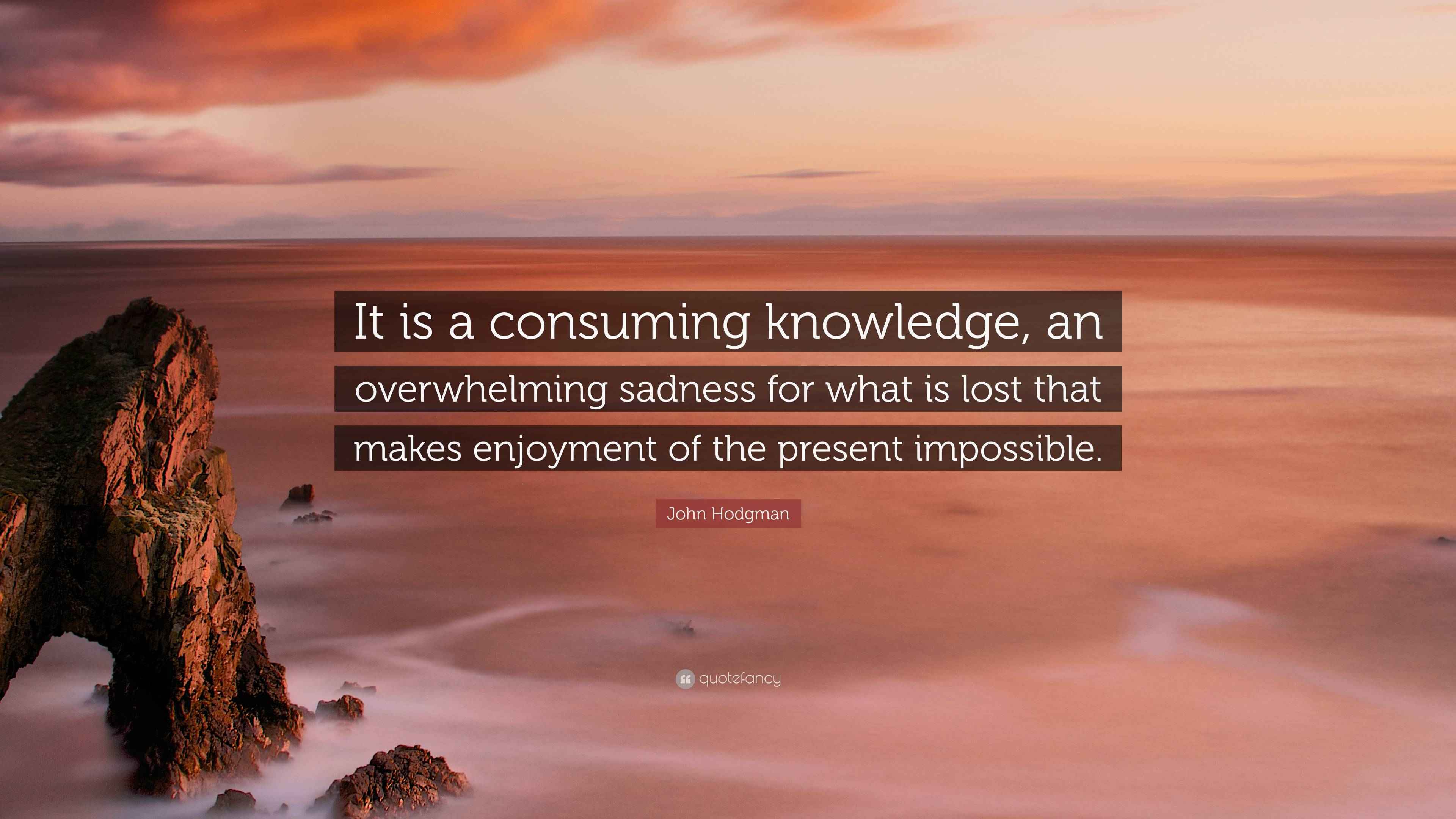 John Hodgman Quote: “It is a consuming knowledge, an overwhelming ...