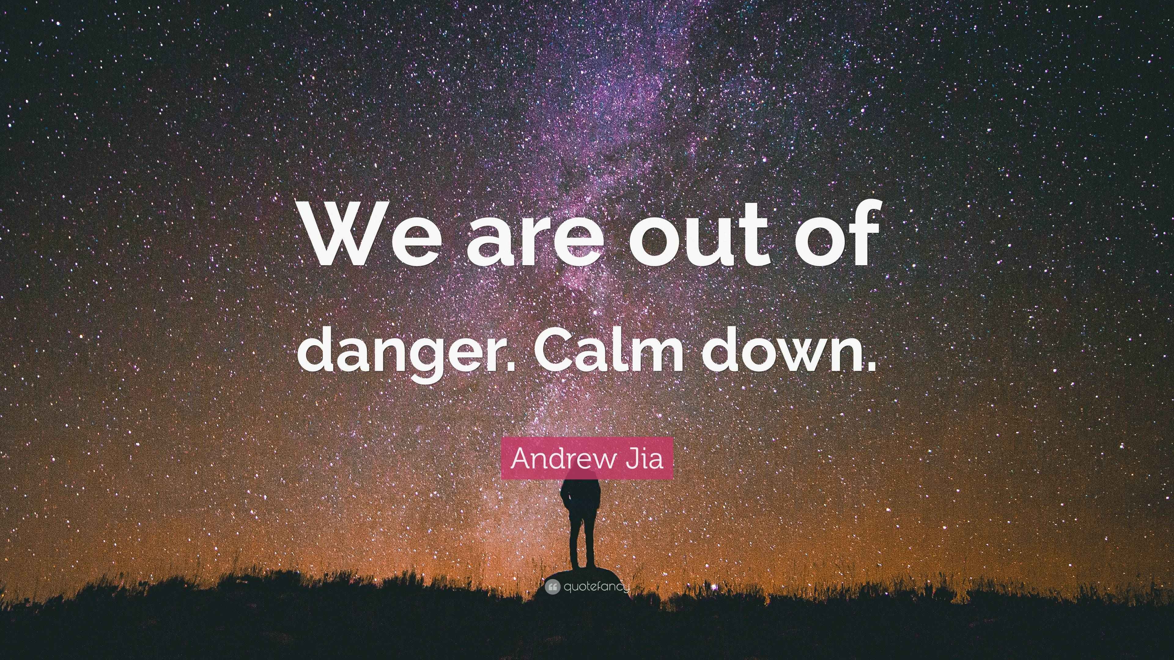 Andrew Jia Quote: “We are out of danger. Calm down.”