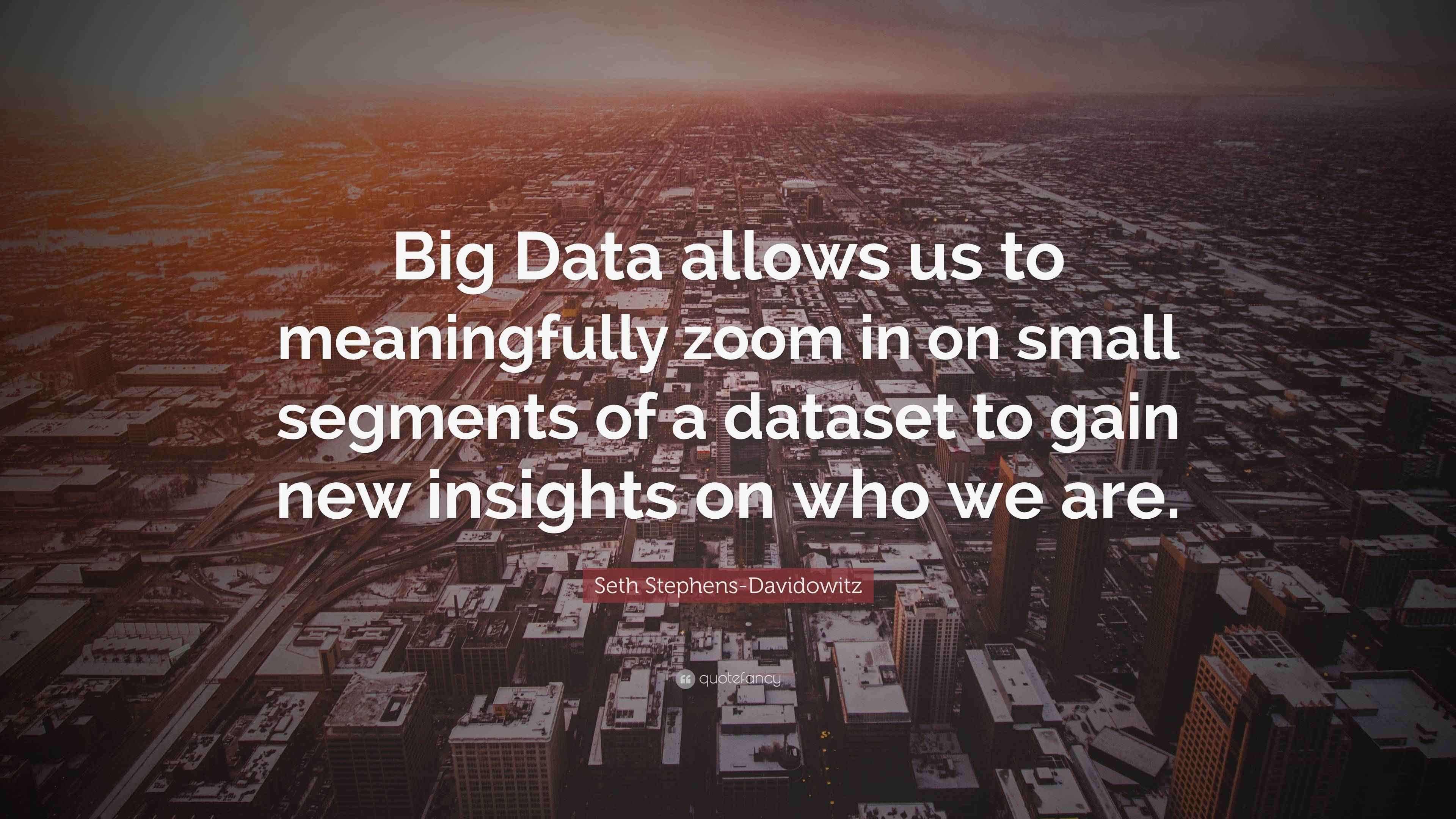 Seth Stephens-Davidowitz Quote: “Big Data allows us to meaningfully ...