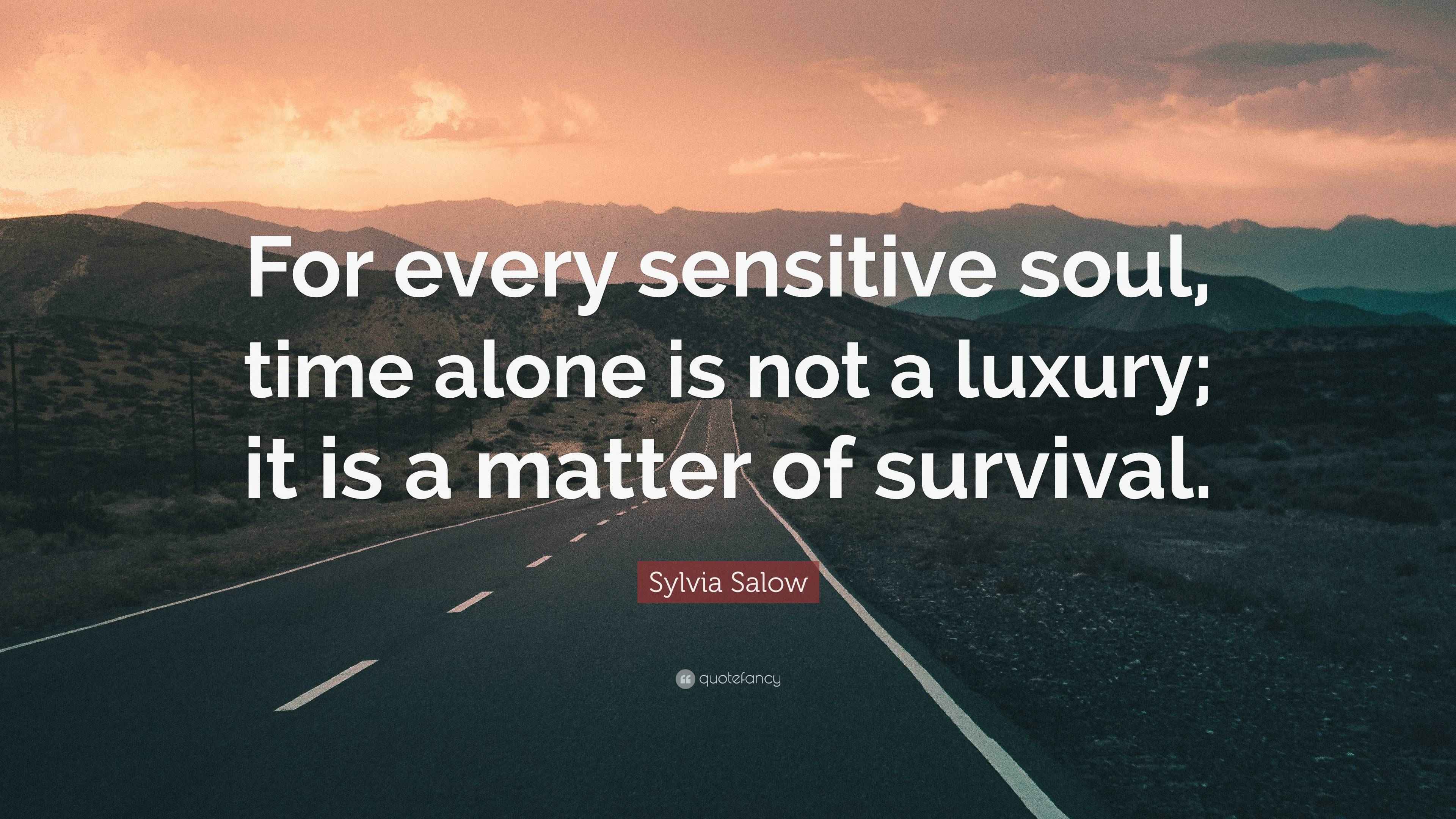 Sylvia Salow Quote: “For every sensitive soul, time alone is not a ...