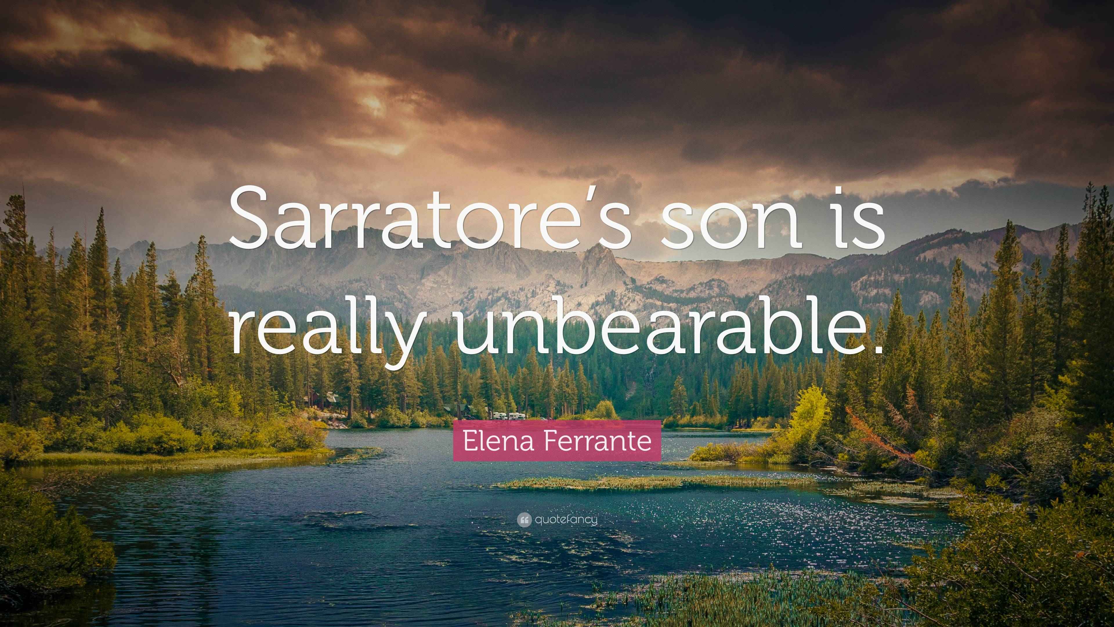 Elena Ferrante Quote: “Sarratore’s son is really unbearable.”