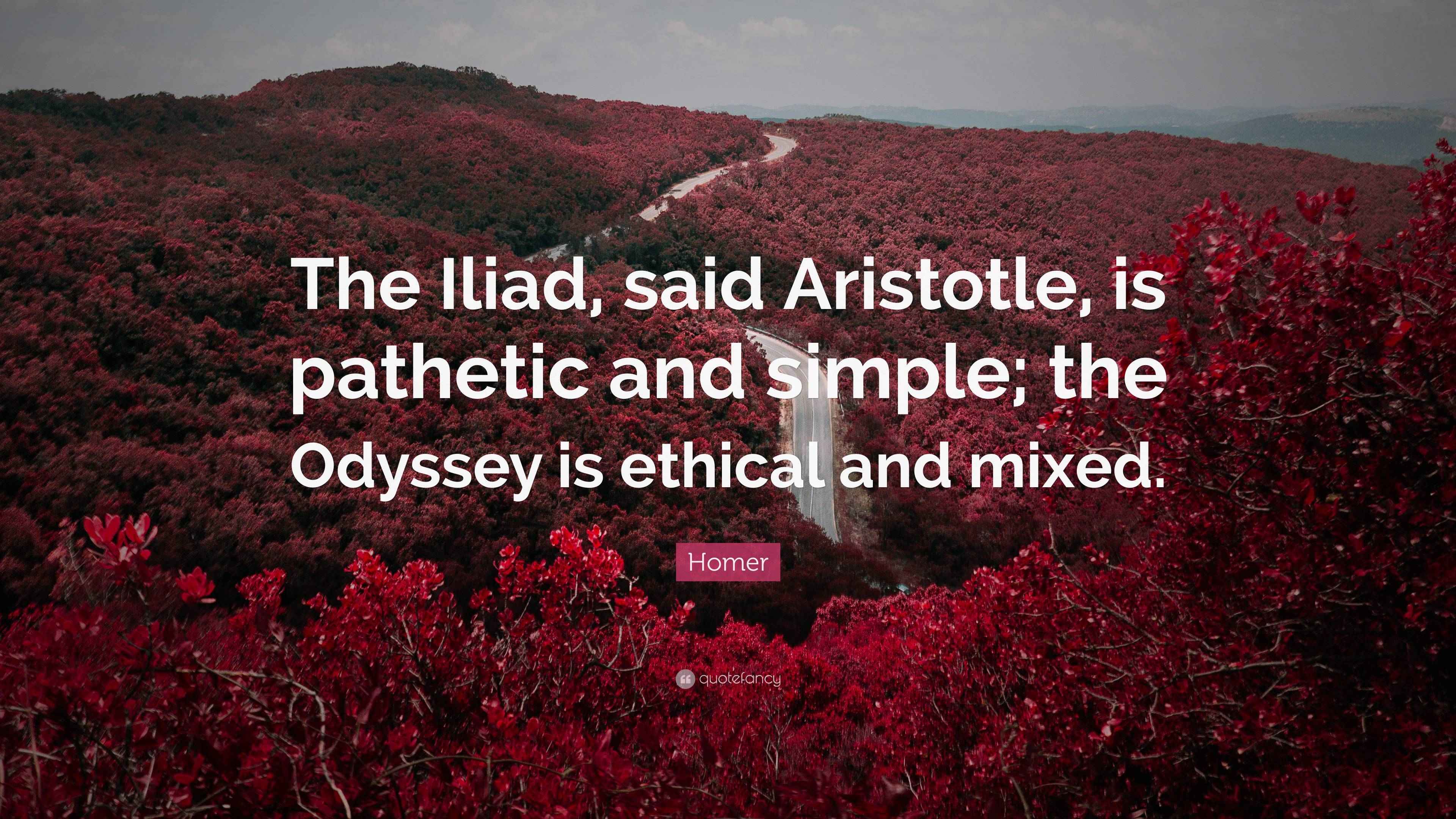Homer Quote: “The Iliad, said Aristotle, is pathetic and simple; the ...