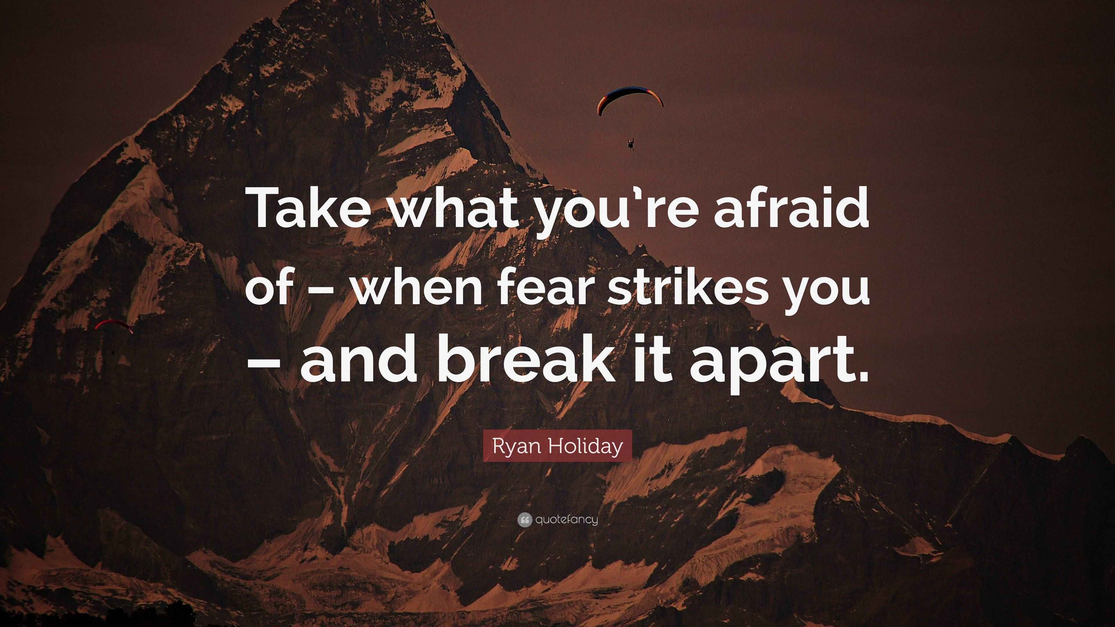 Ryan Holiday Quote: “Take what you’re afraid of – when fear strikes you ...