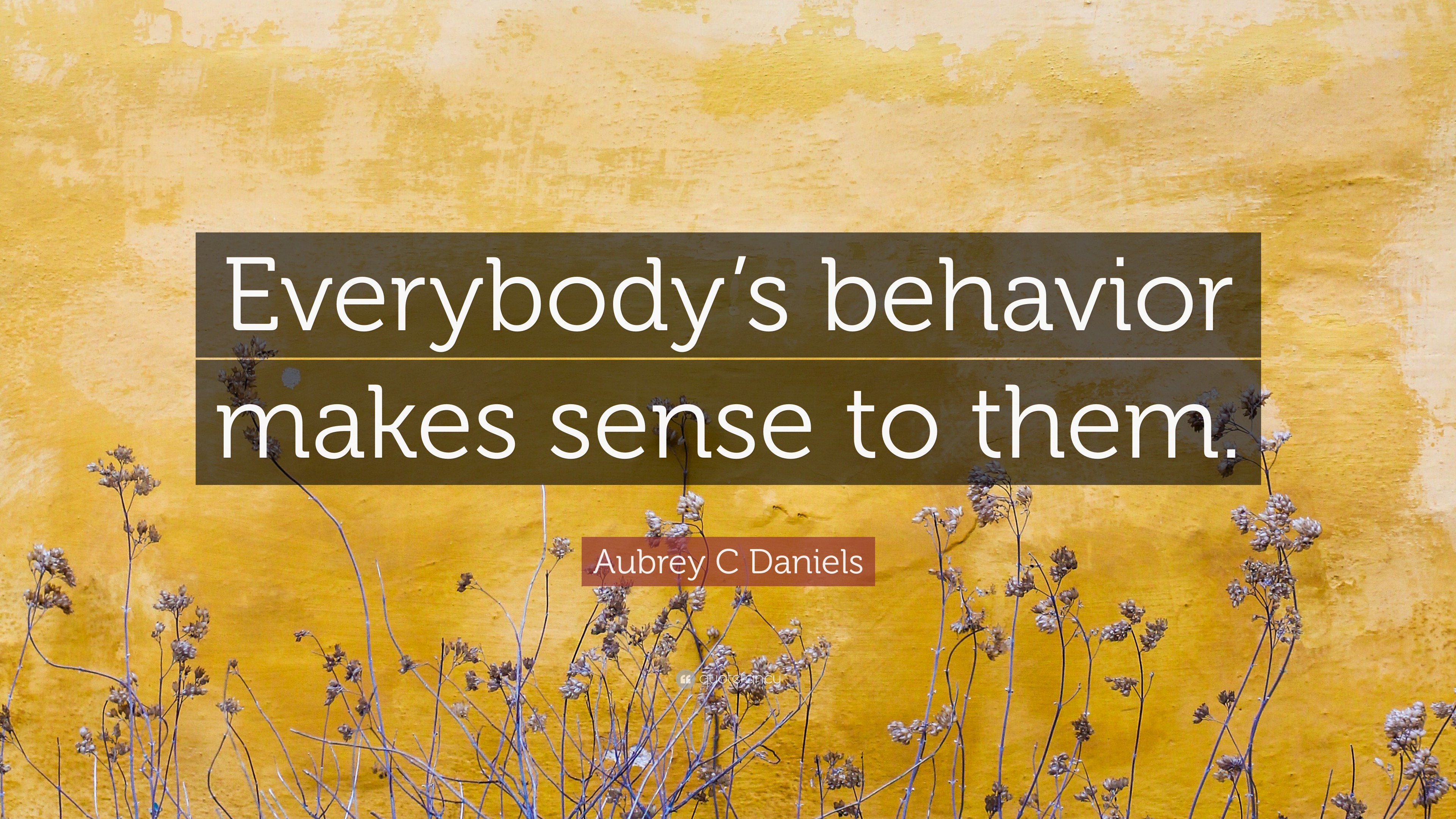 Aubrey C Daniels Quote: “Everybody’s behavior makes sense to them.”