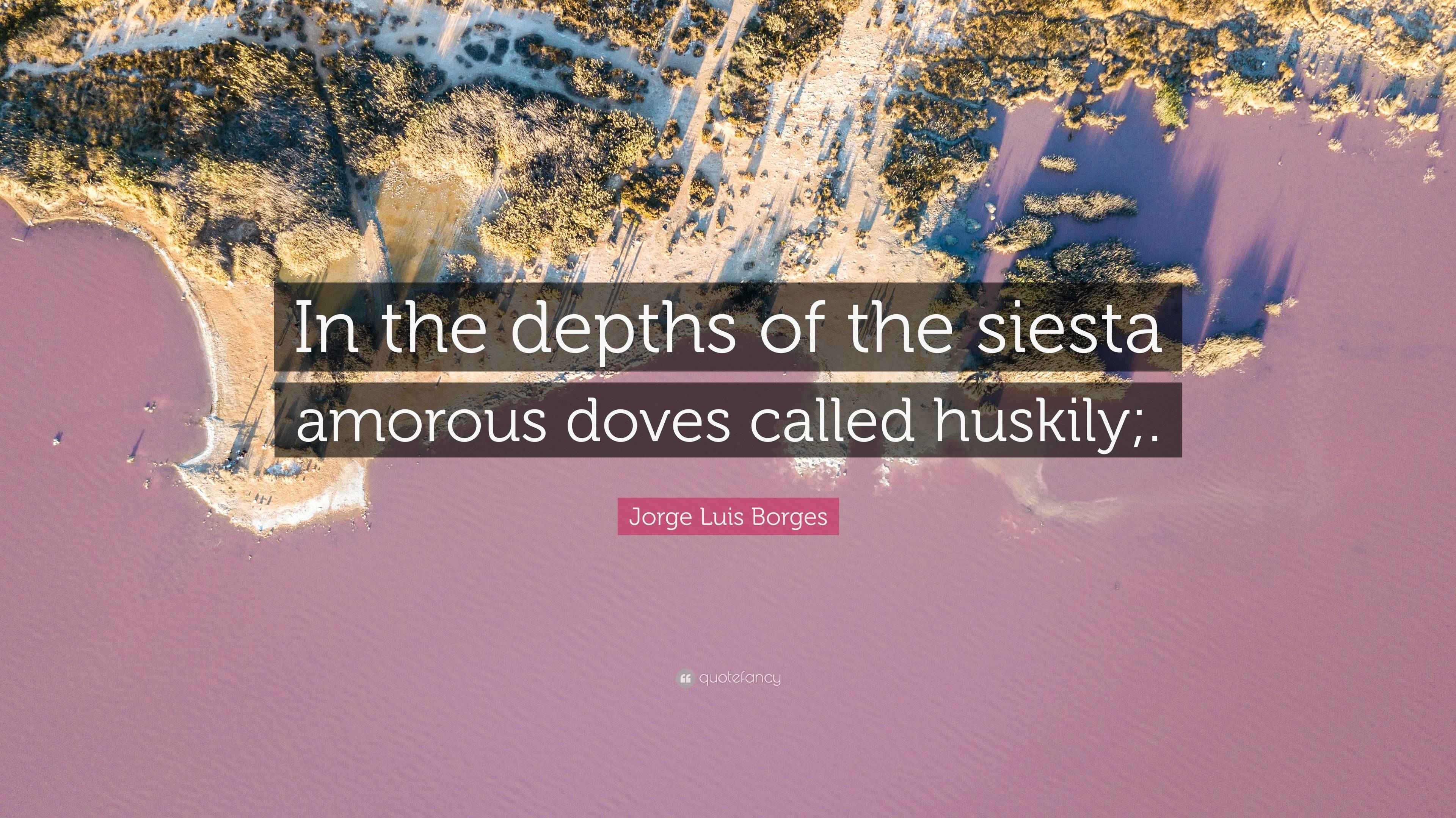 Jorge Luis Borges Quote: “In the depths of the siesta amorous doves ...