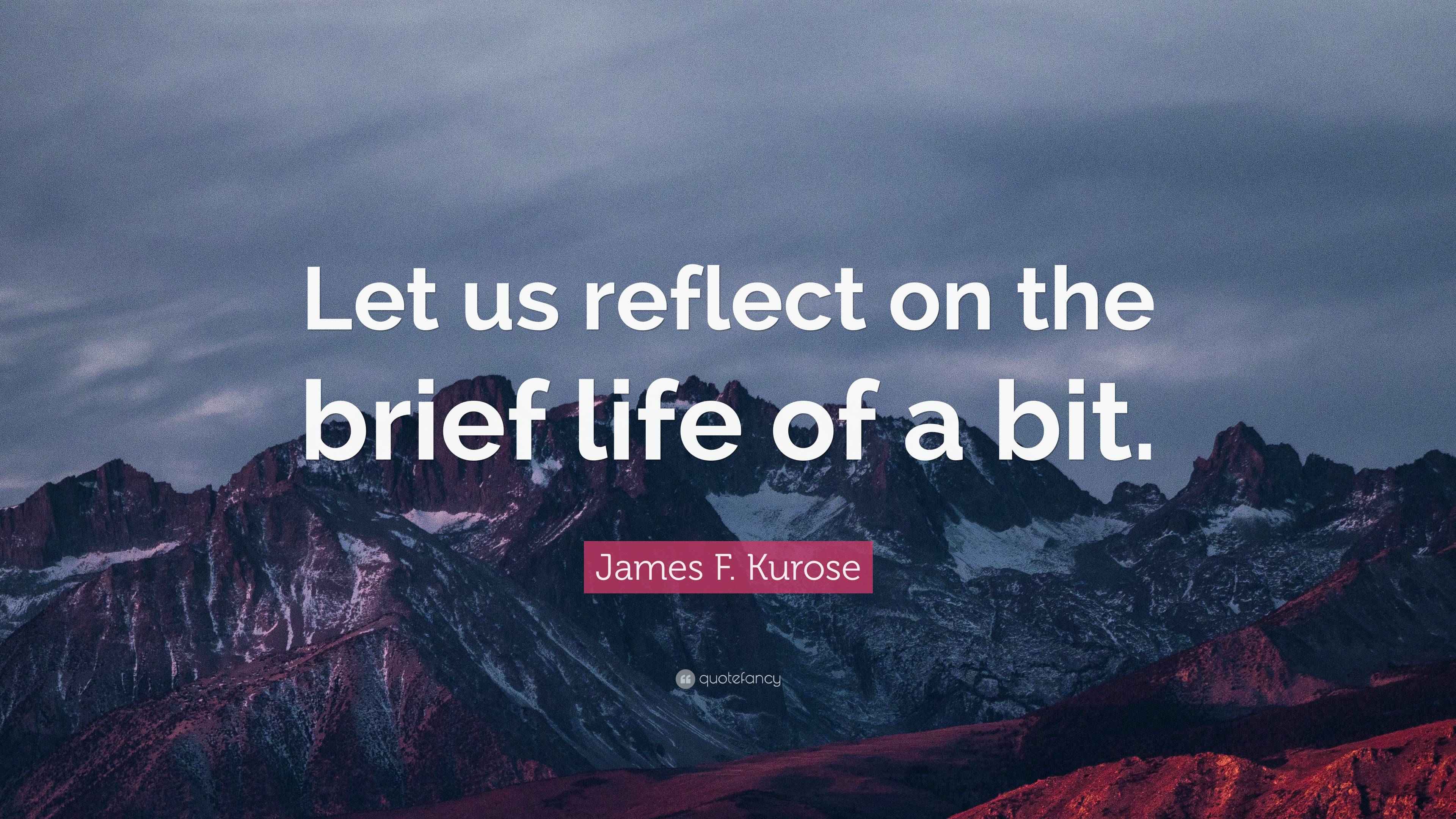 James F. Kurose Quote: “Let us reflect on the brief life of a bit.”