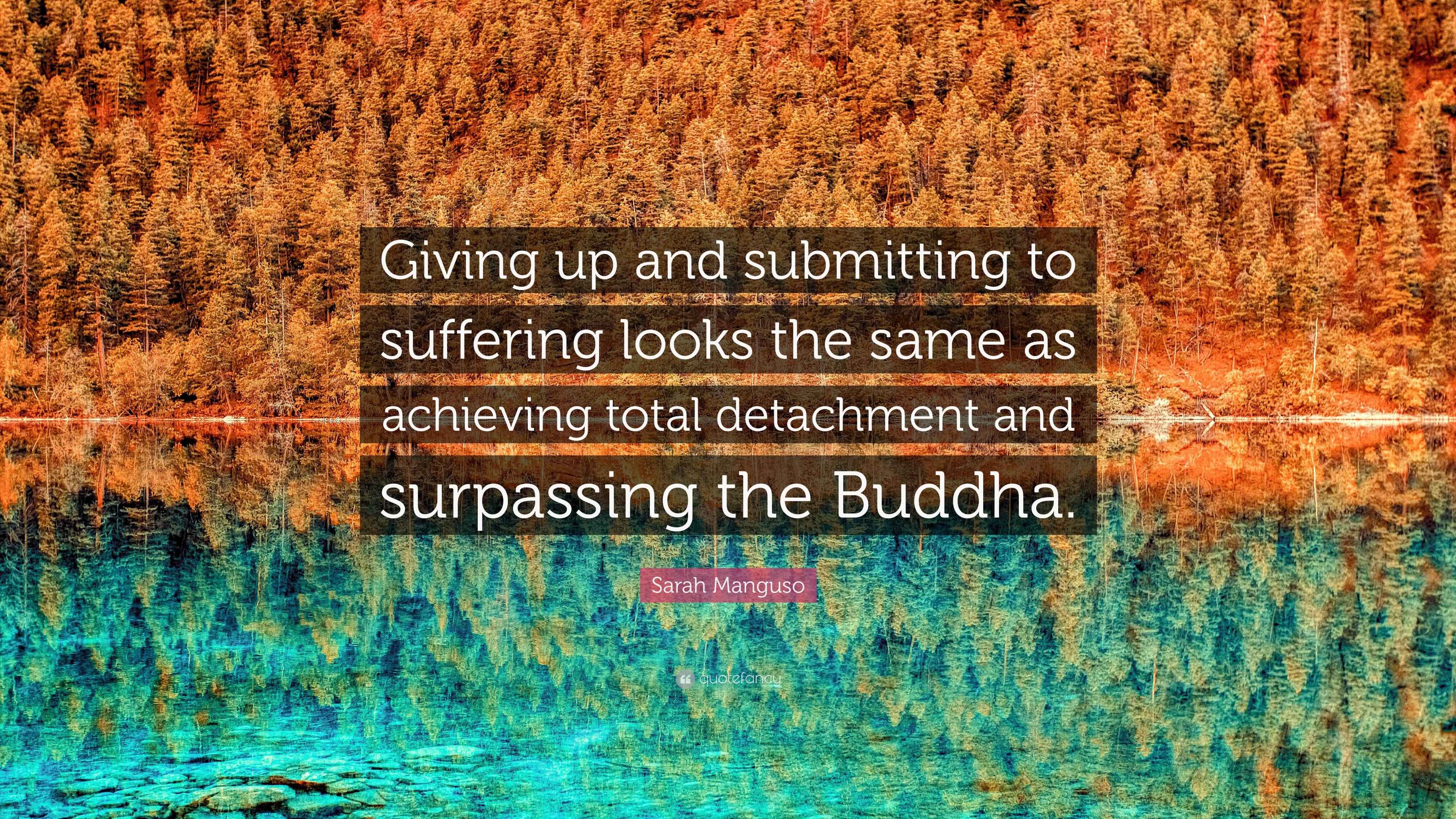Sarah Manguso Quote: “Giving up and submitting to suffering looks the ...