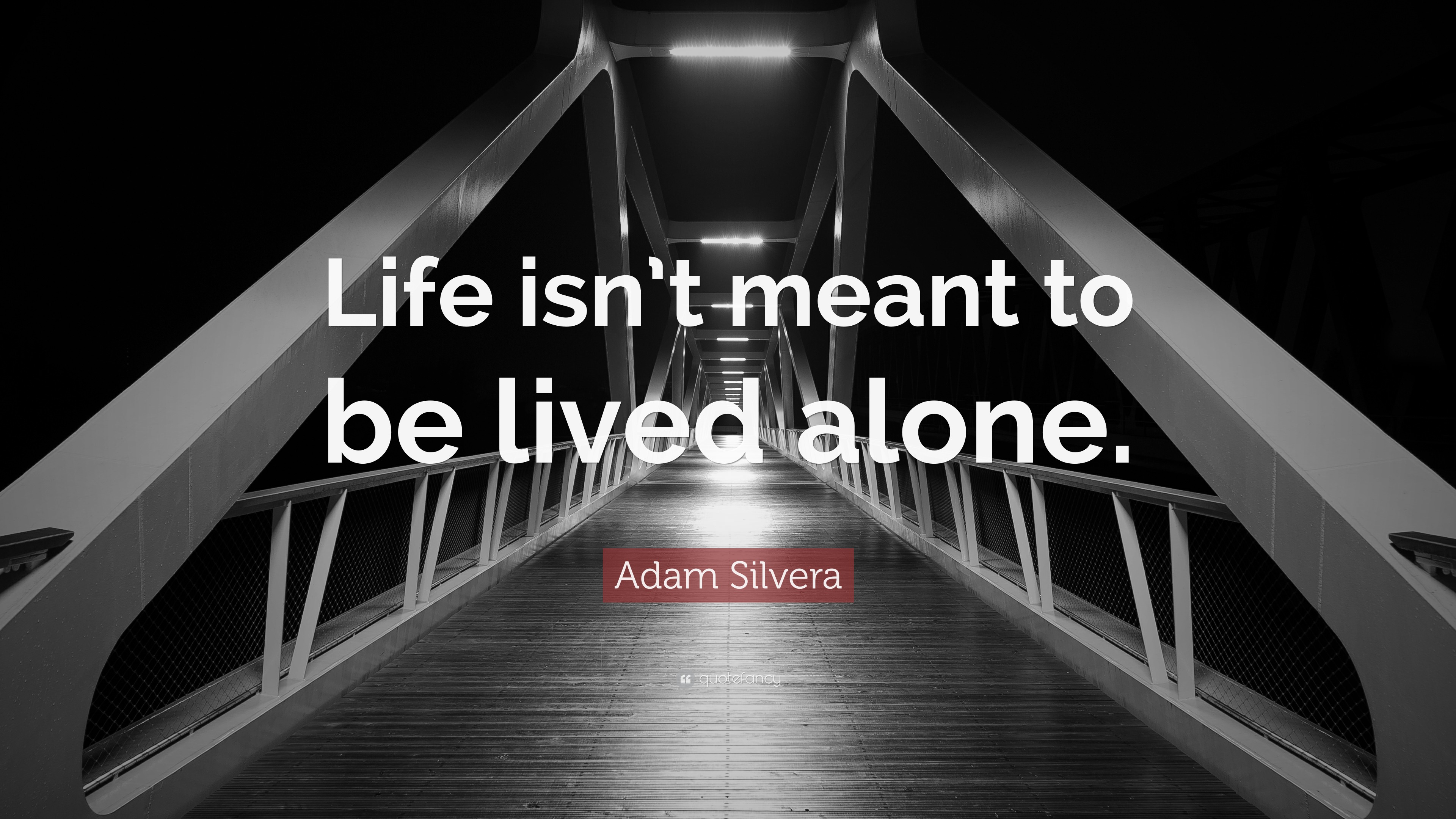 Adam Silvera Quote: “Life isn’t meant to be lived alone.”