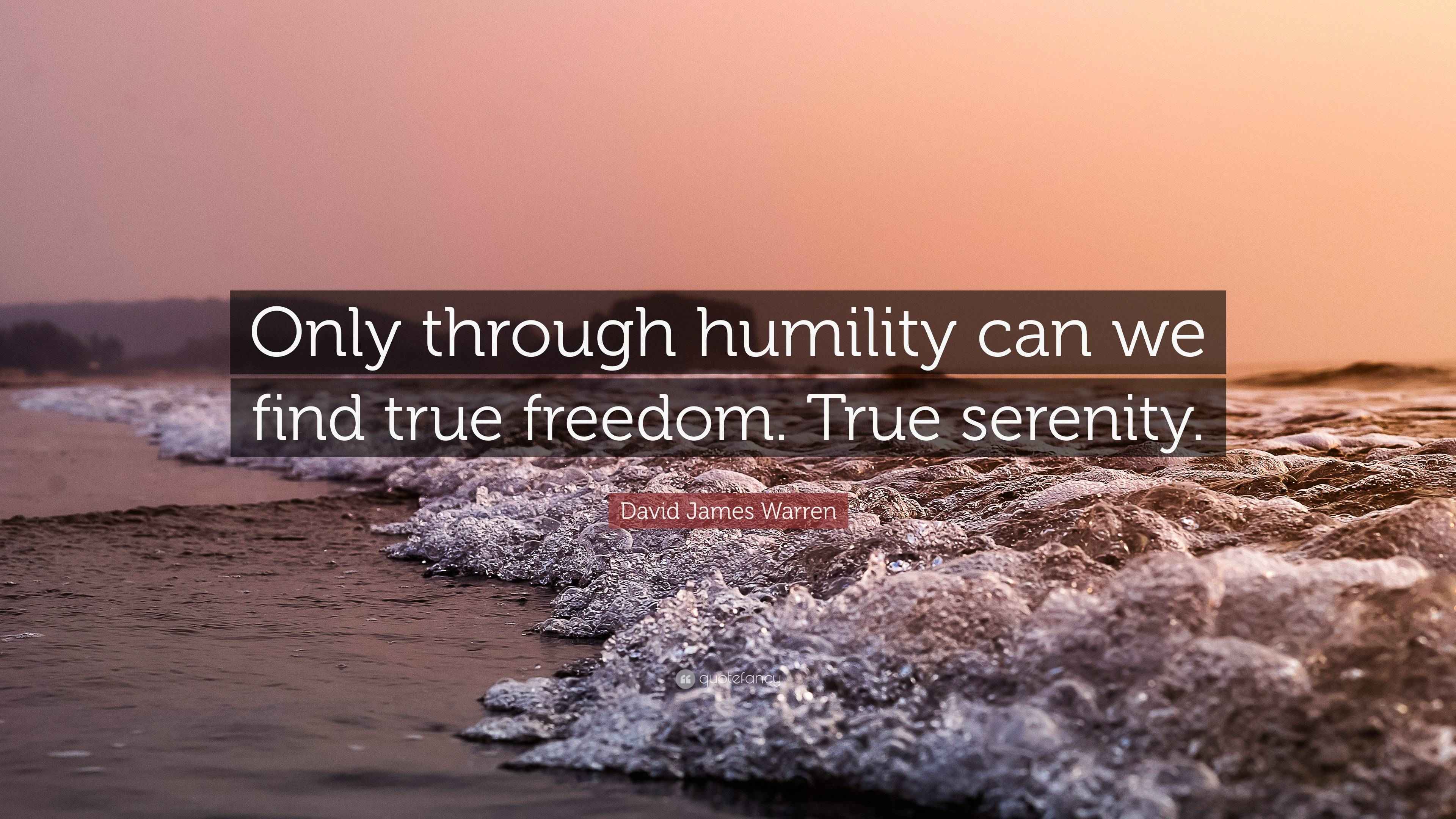 David James Warren Quote: “Only through humility can we find true ...