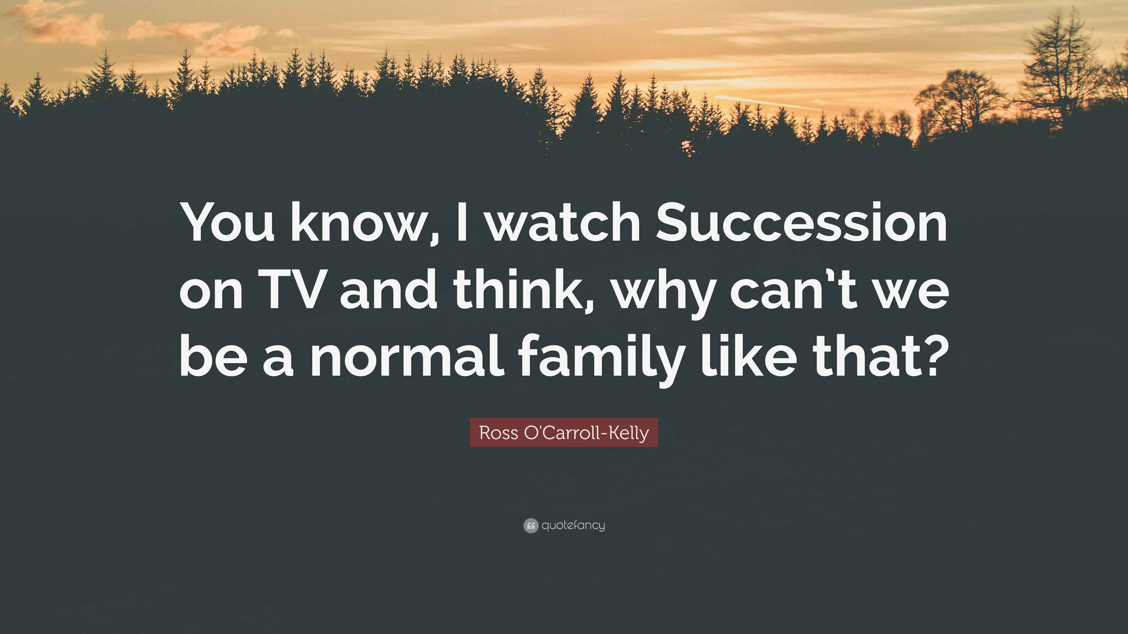 Ross O'Carroll-Kelly Quote: “You know, I watch Succession on TV and ...