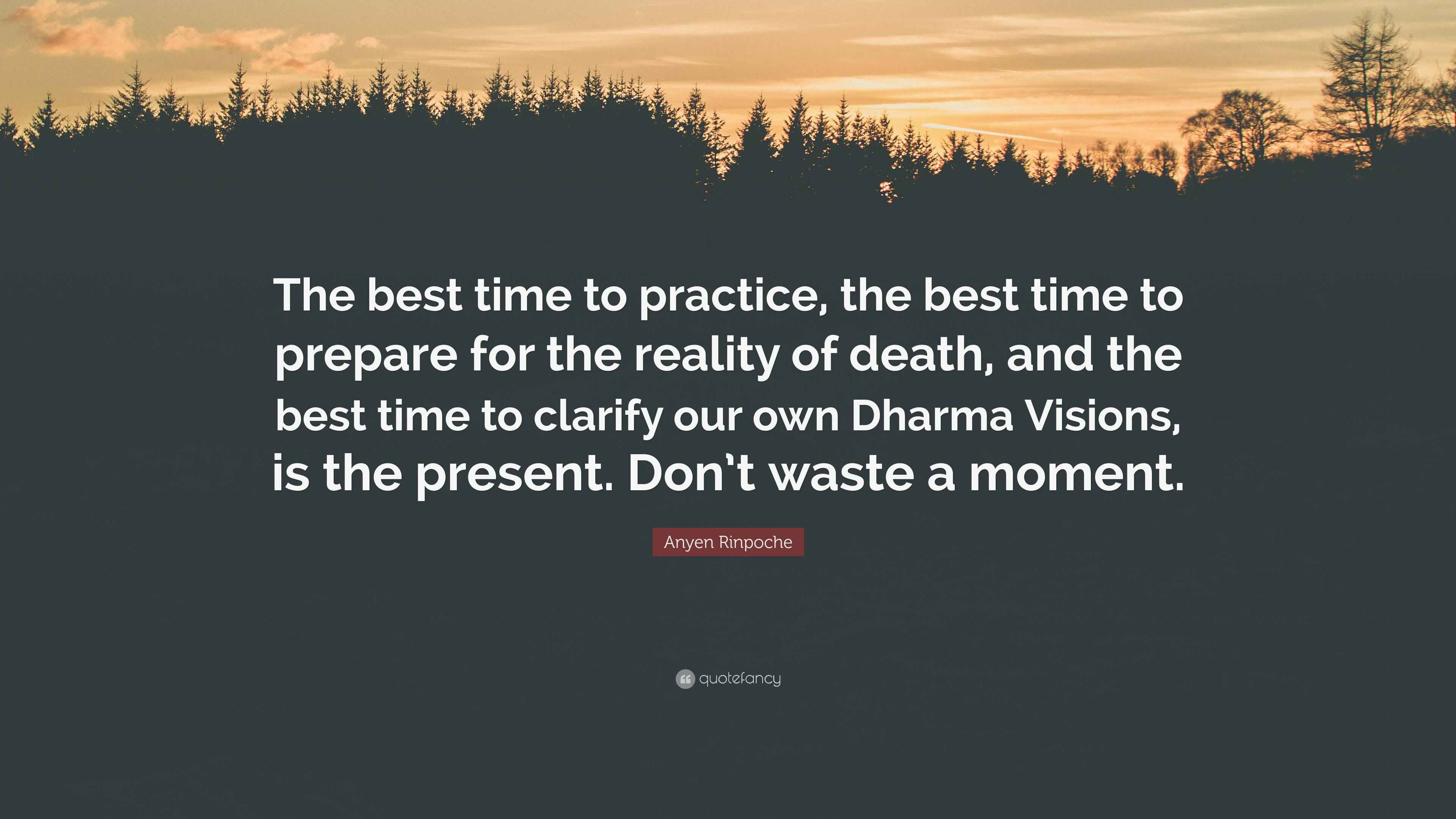 Anyen Rinpoche Quote: “The best time to practice, the best time to ...
