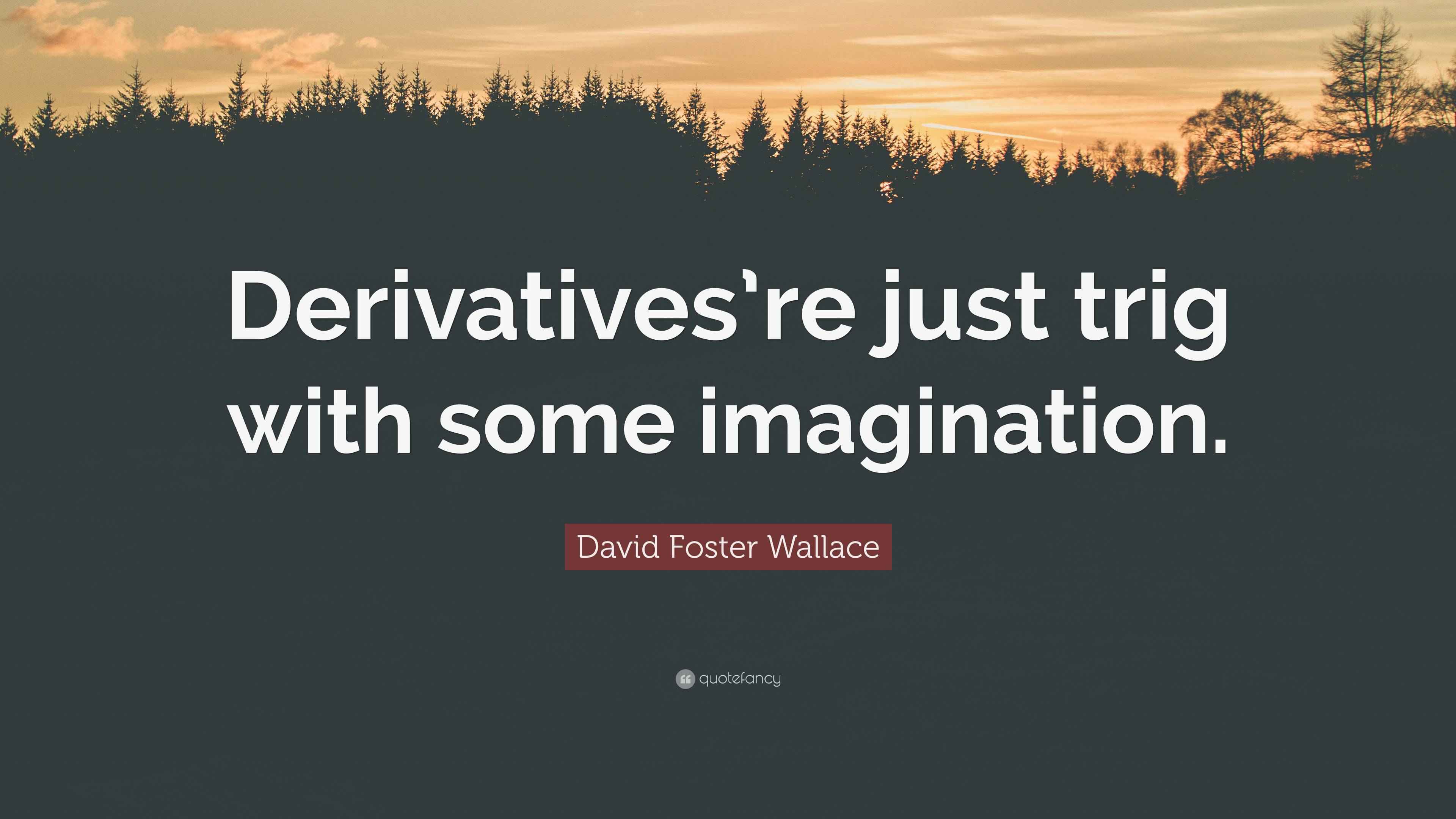 David Foster Wallace Quote: “Derivatives’re just trig with some ...