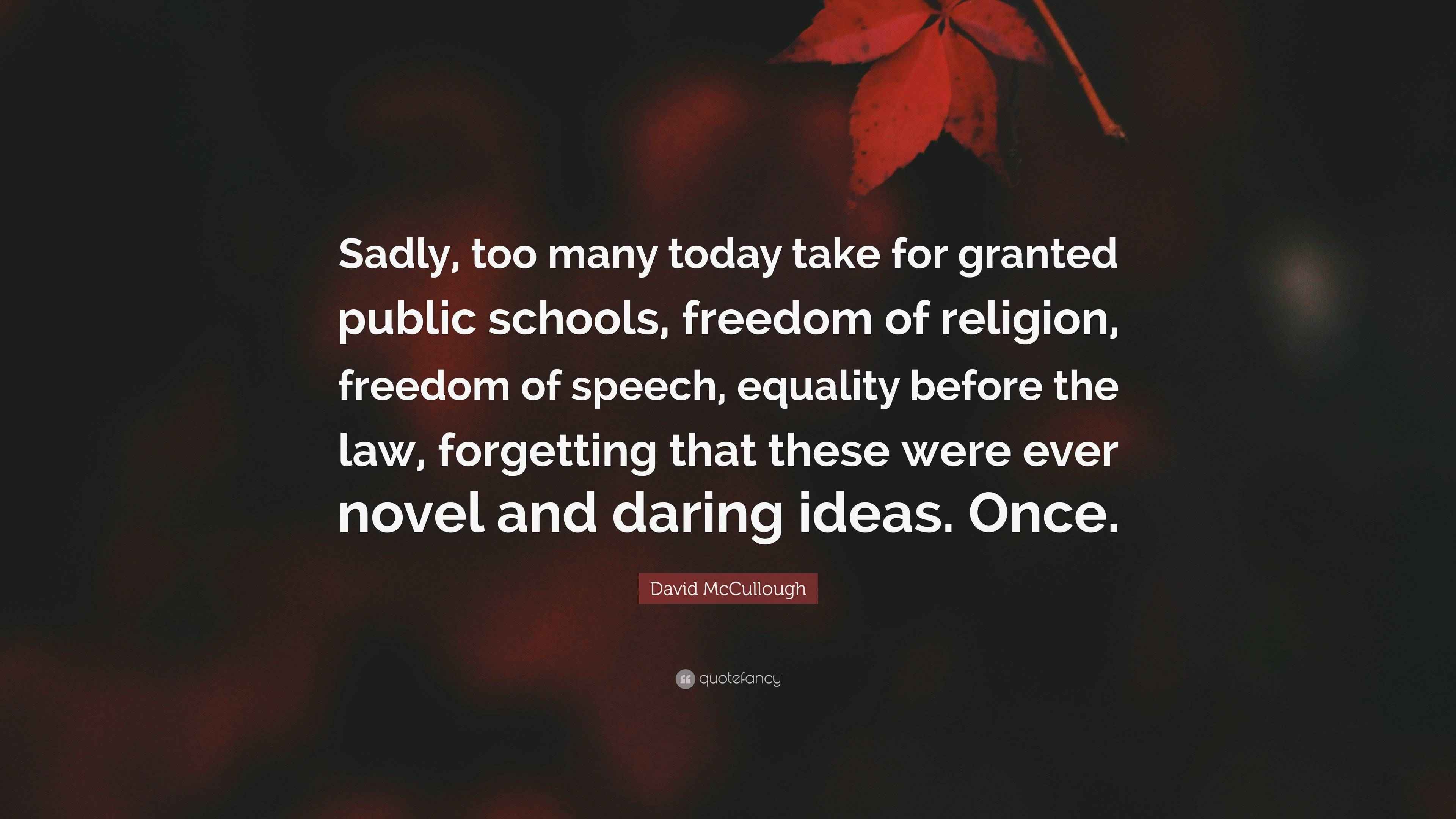 David McCullough Quote: “Sadly, too many today take for granted public ...