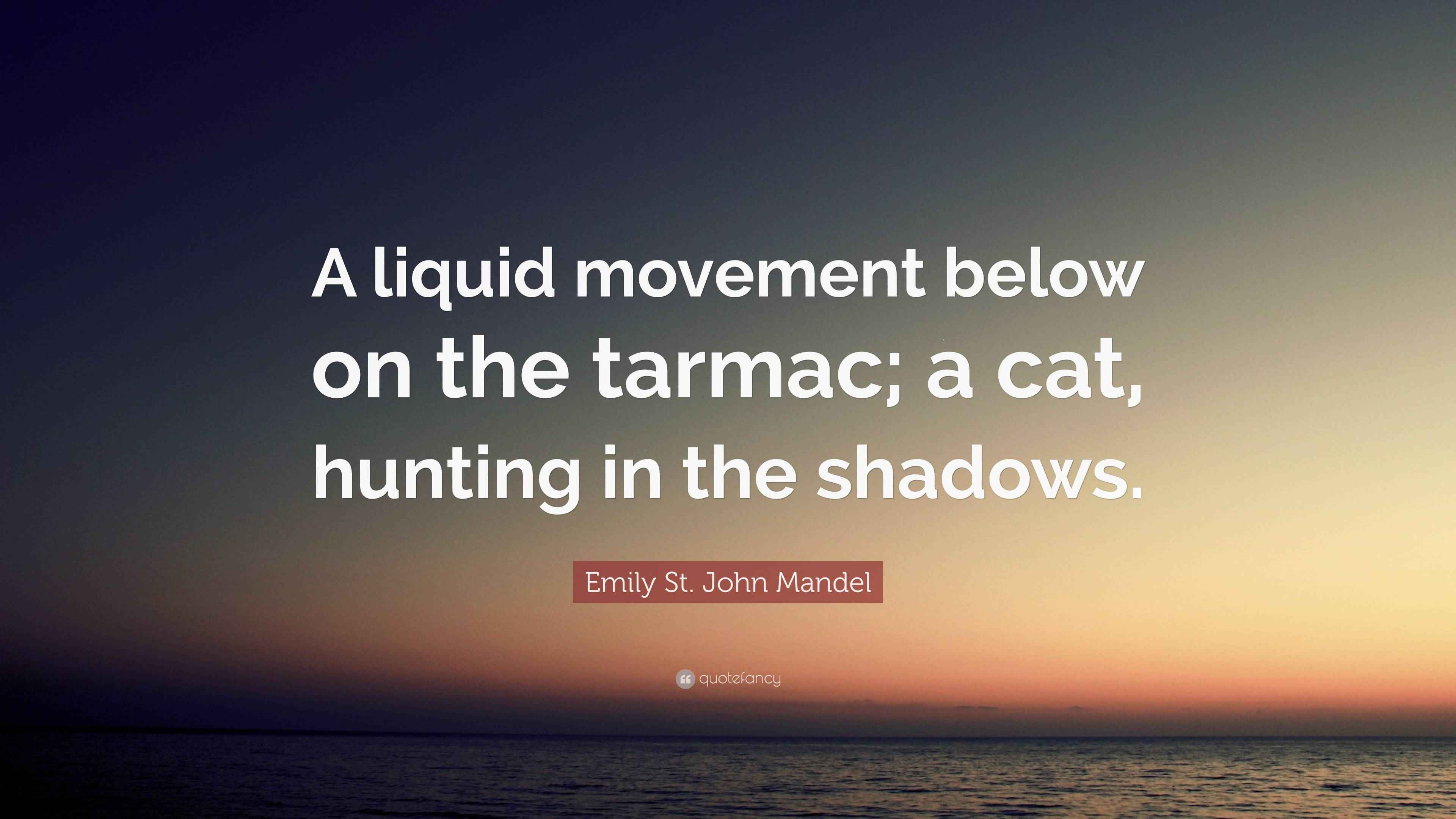 Emily St. John Mandel Quote: “A liquid movement below on the tarmac; a ...