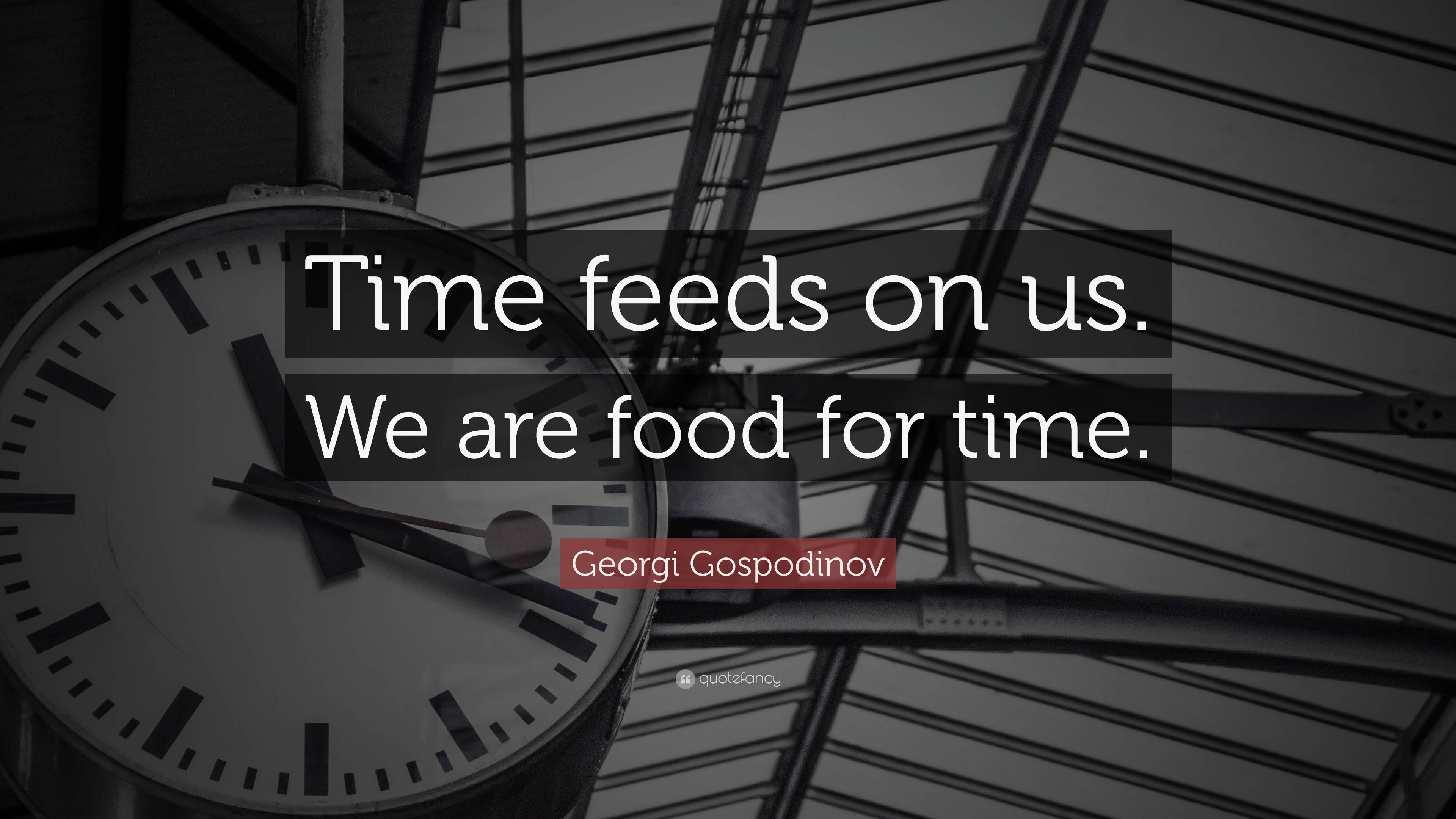 Georgi Gospodinov Quote: “Time feeds on us. We are food for time.”