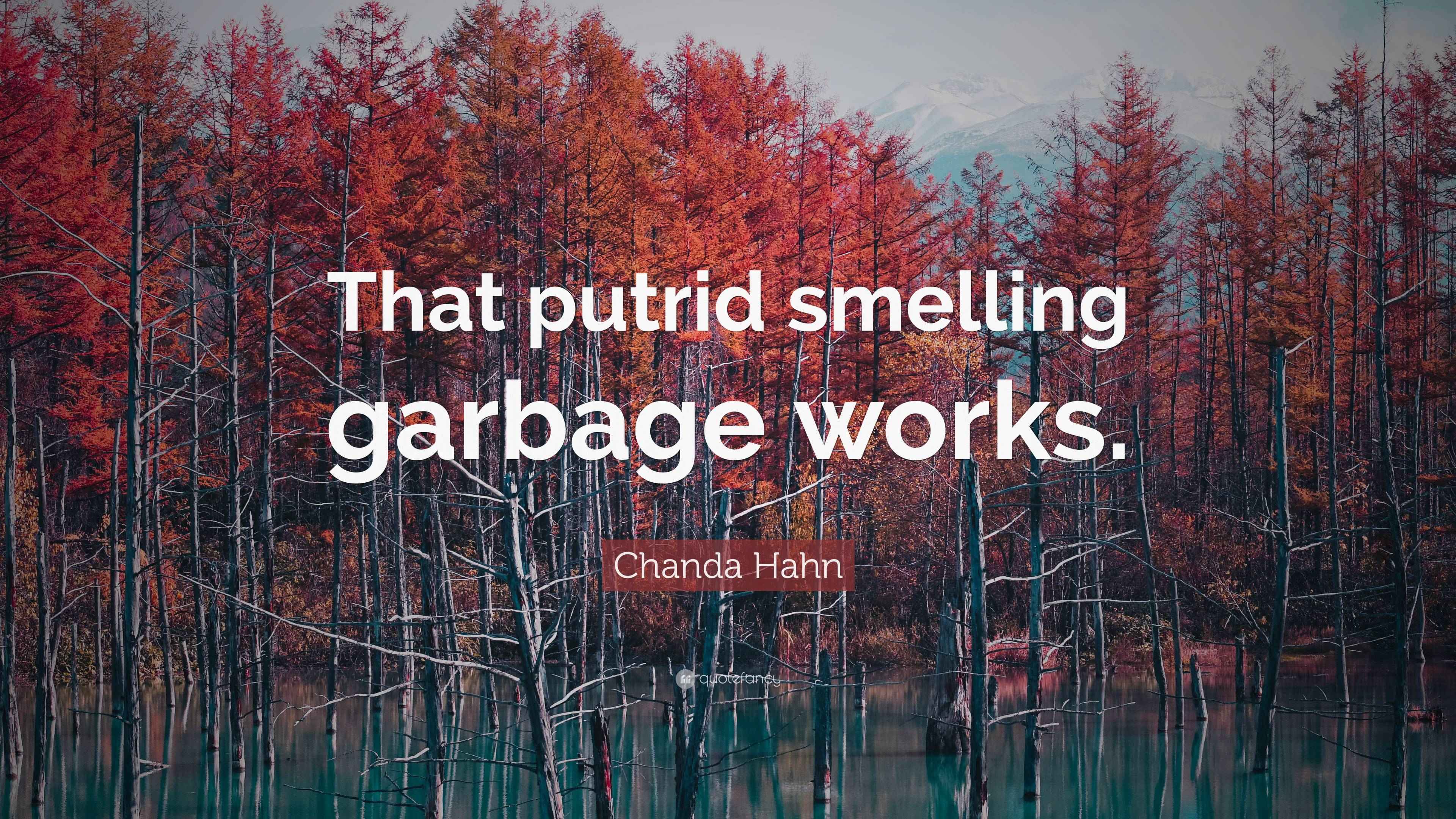 Chanda Hahn Quote: “That putrid smelling garbage works.”