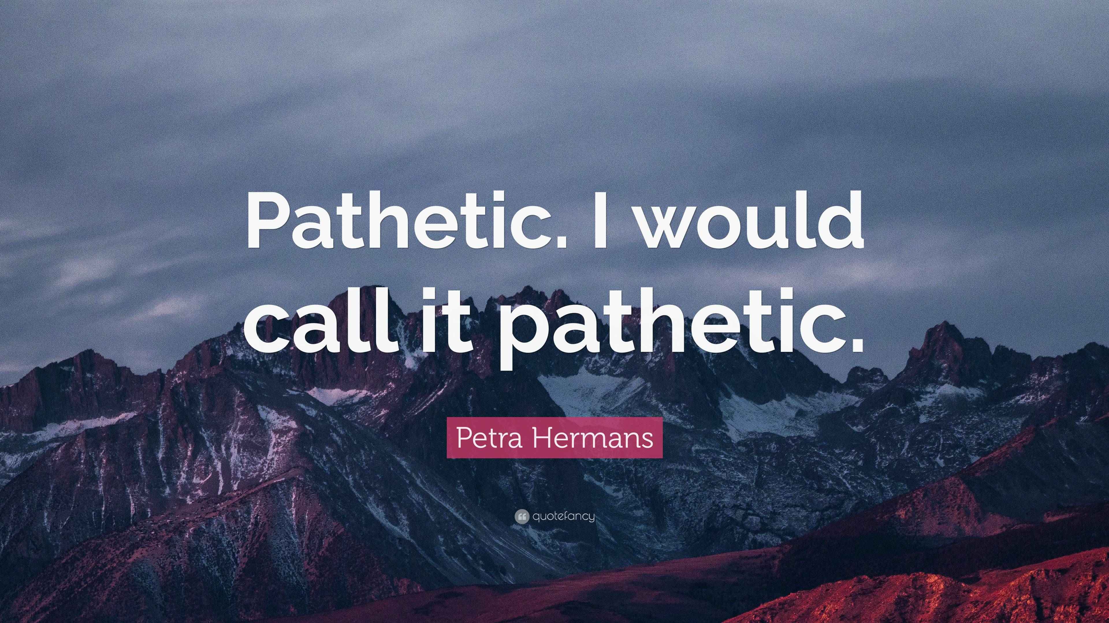 Petra Hermans Quote: “Pathetic. I would call it pathetic.”