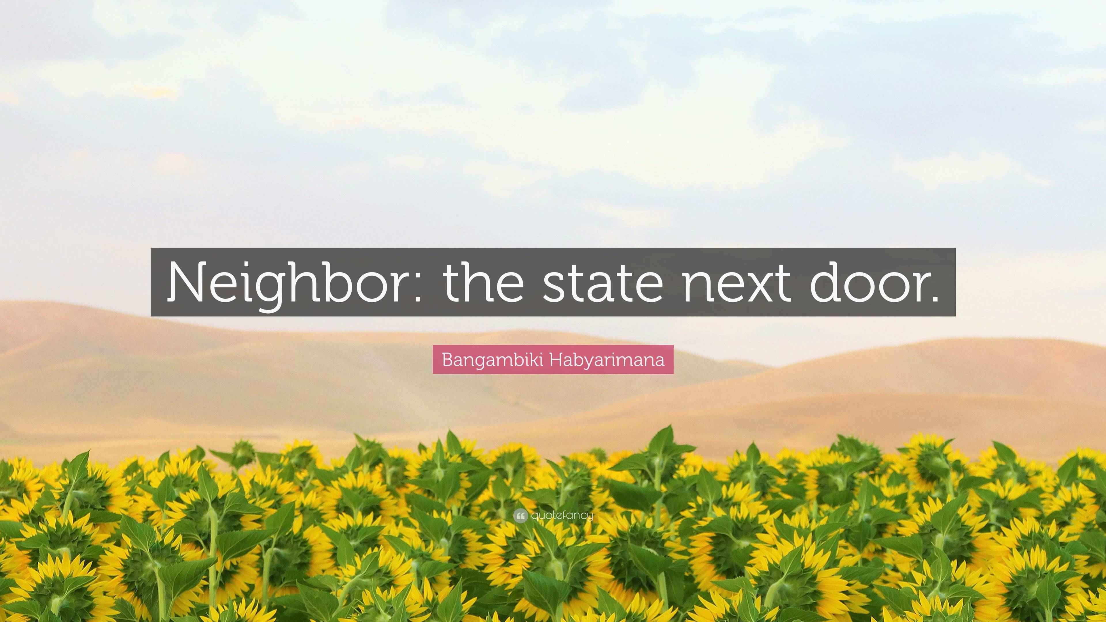 Bangambiki Habyarimana Quote: “Neighbor: the state next door.”