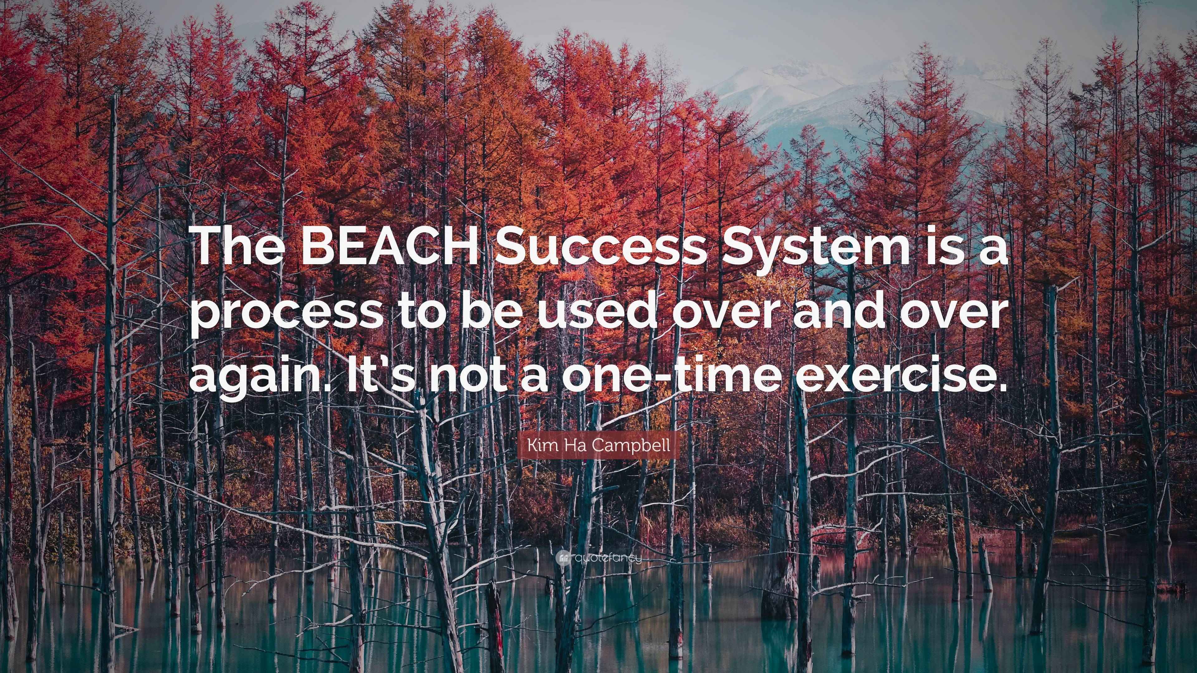 Kim Ha Campbell Quote: “The BEACH Success System is a process to be ...