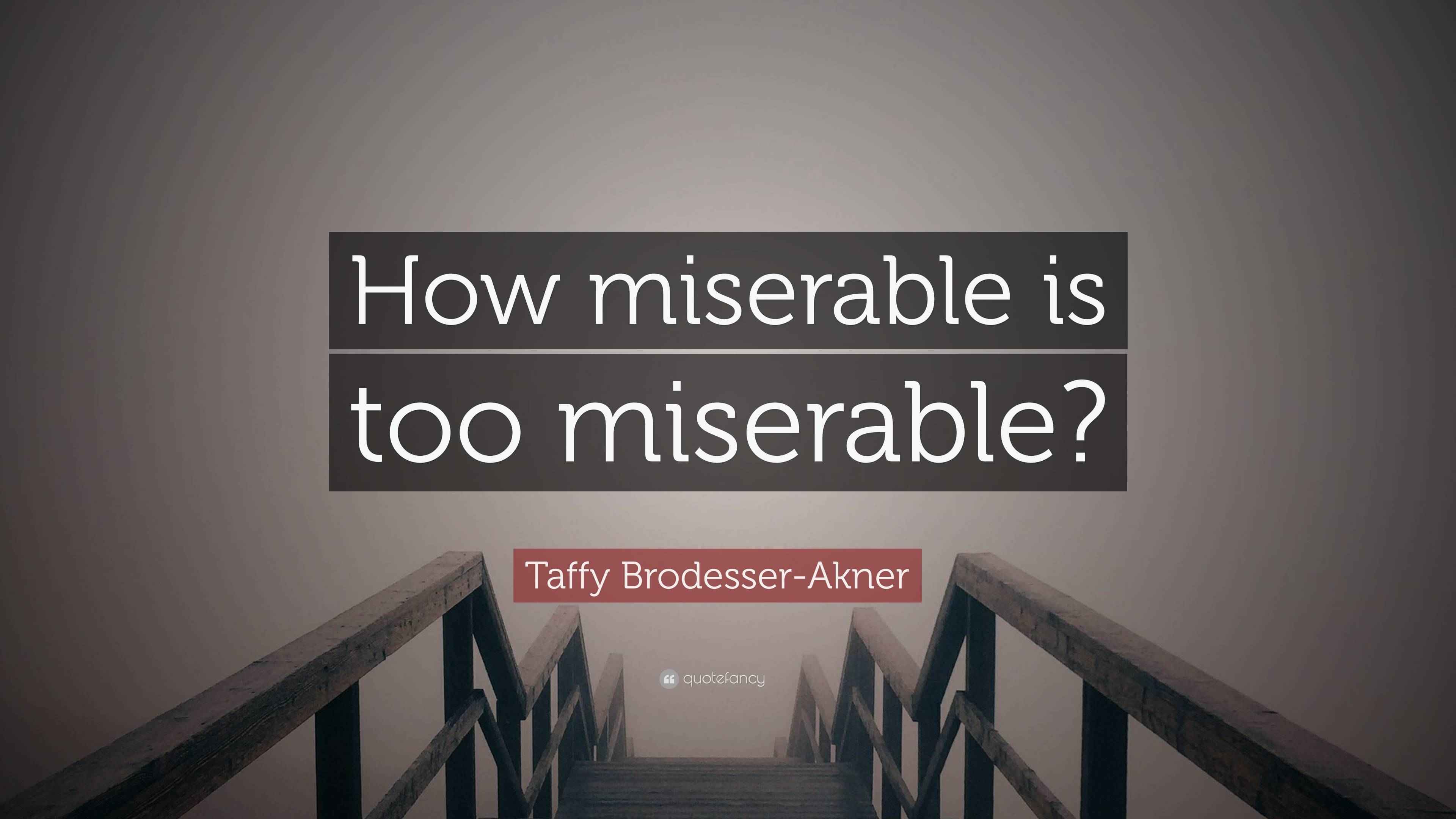 Taffy Brodesser-Akner Quote: “How miserable is too miserable?”