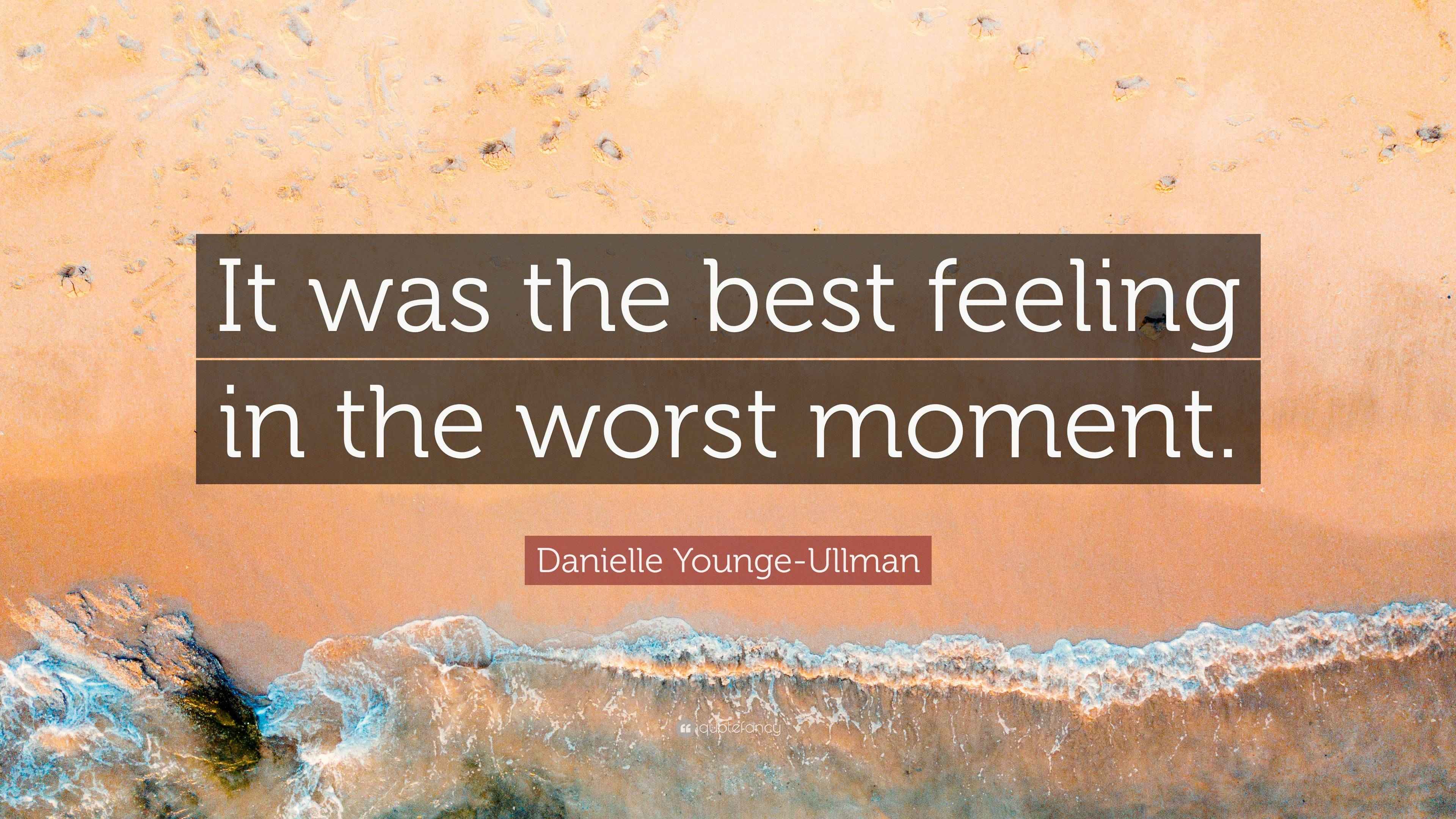 Danielle Younge-Ullman Quote: “It was the best feeling in the worst ...