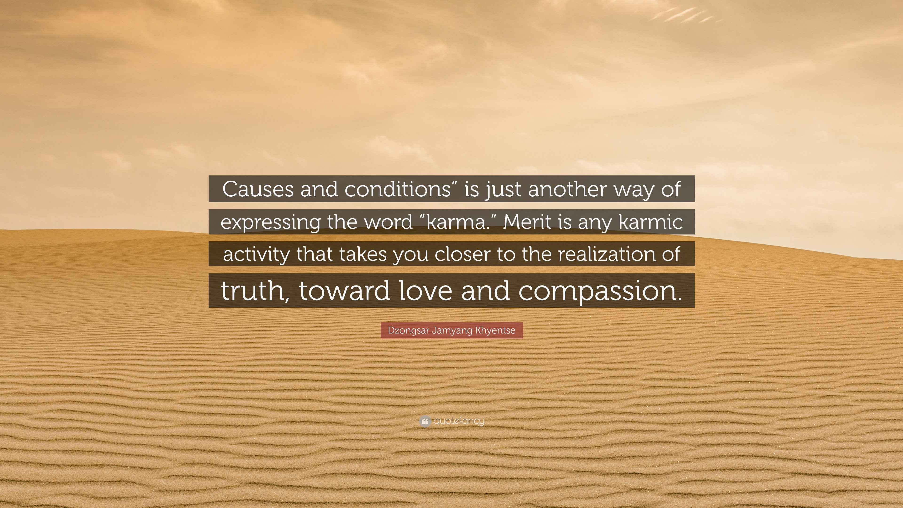 Dzongsar Jamyang Khyentse Quote: “Causes and conditions” is just ...