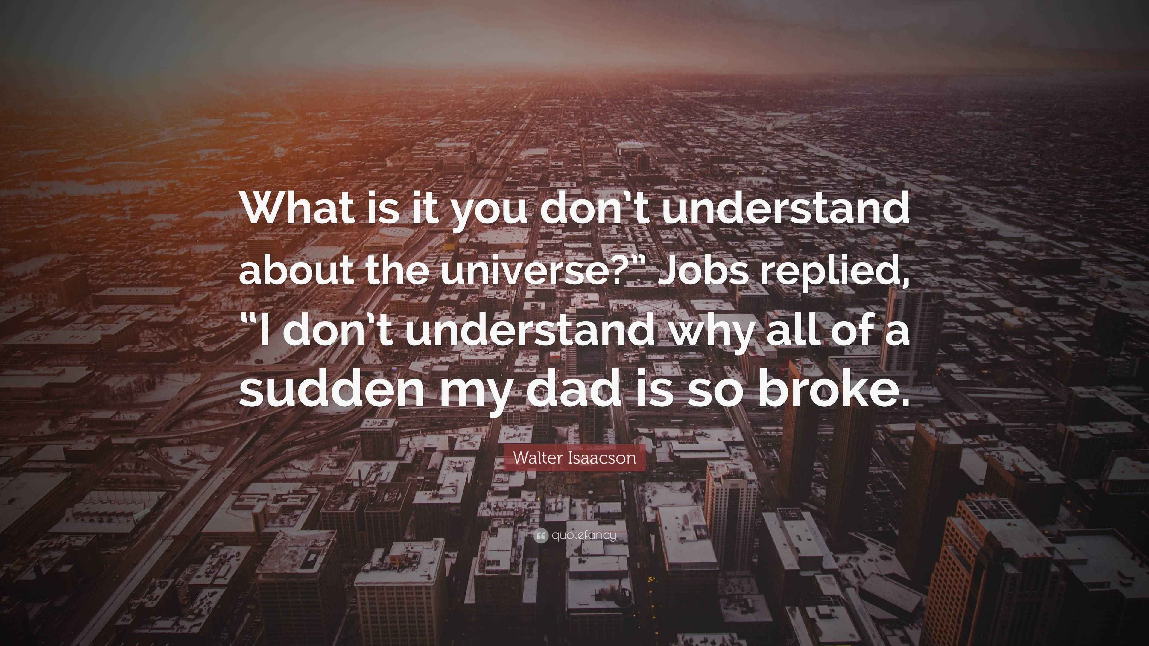 Walter Isaacson Quote: “What is it you don’t understand about the ...