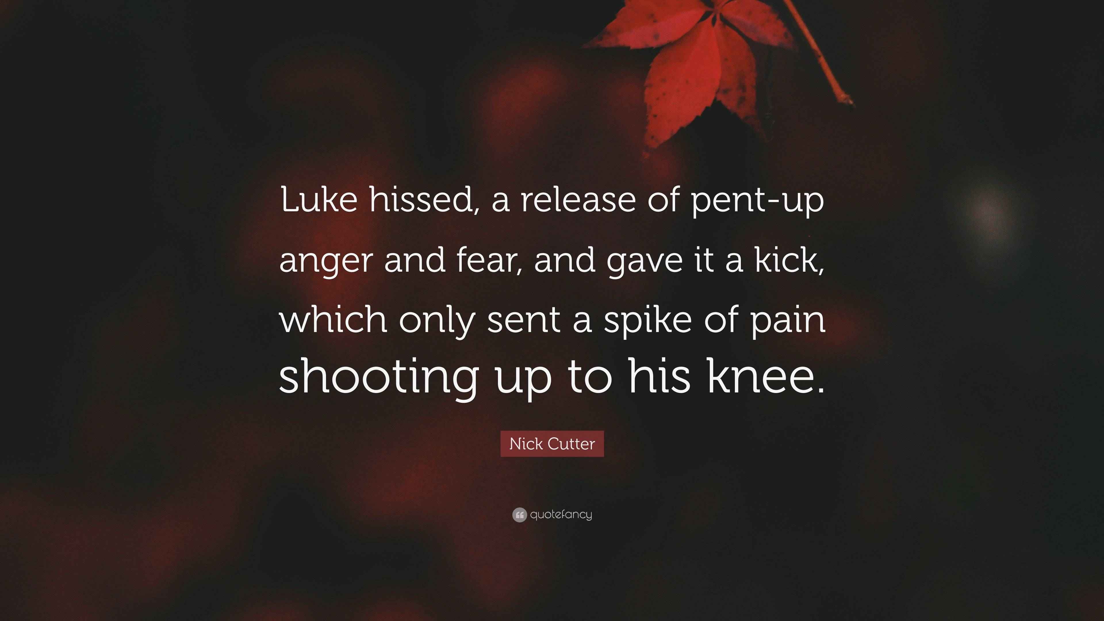 Nick Cutter Quote: “Luke hissed, a release of pent-up anger and fear ...