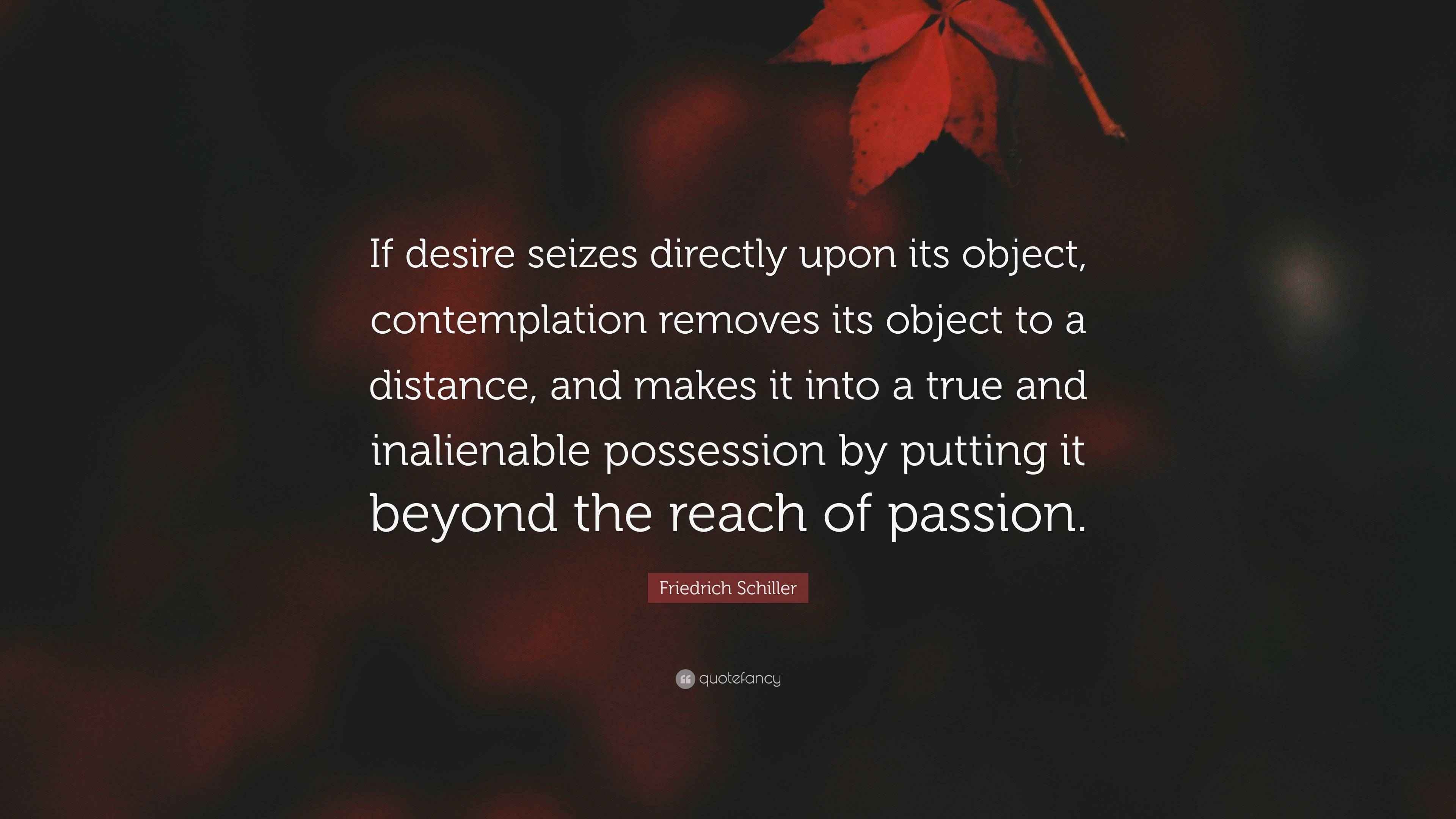 Friedrich Schiller Quote: “If desire seizes directly upon its object ...