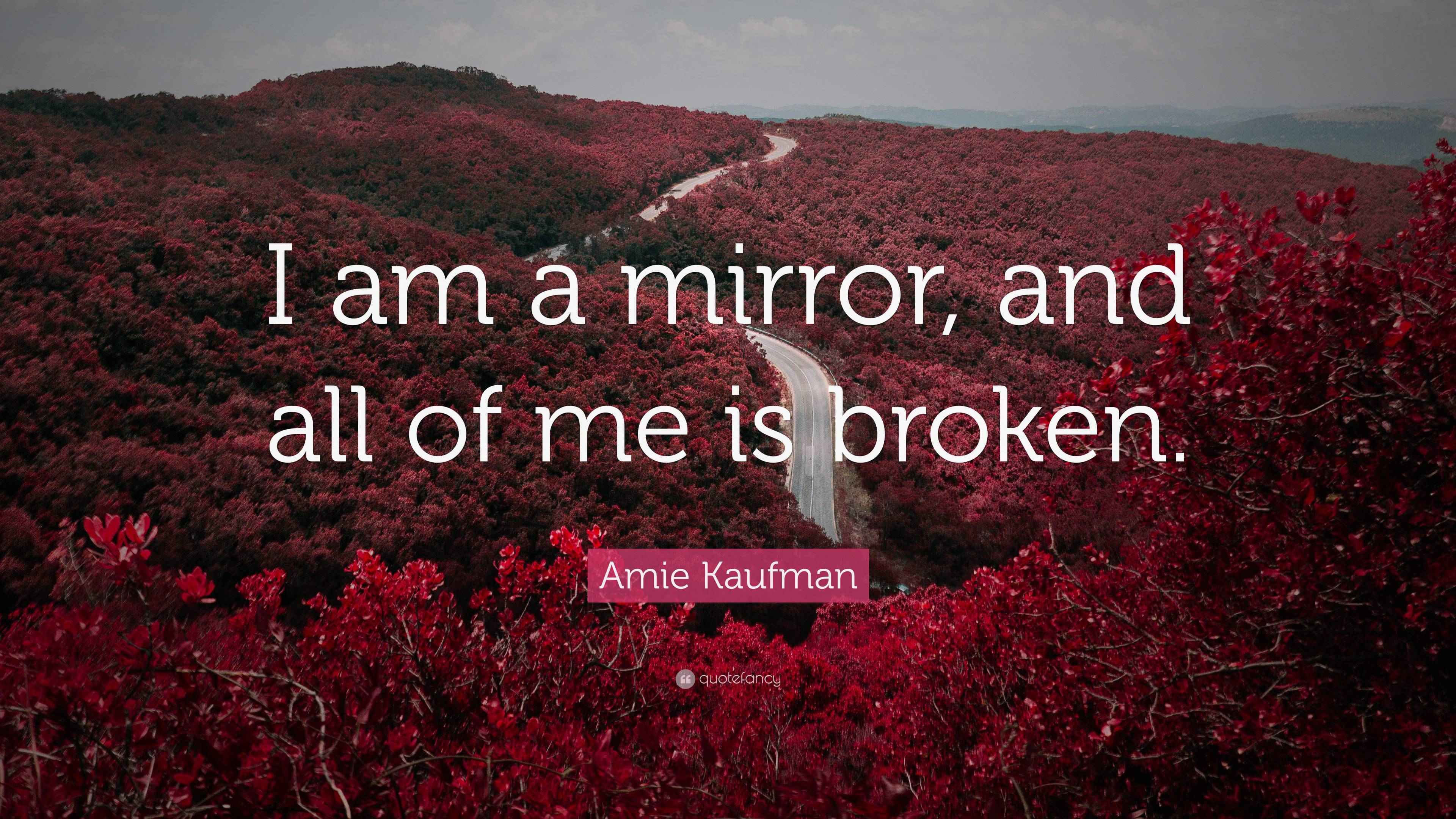 Amie Kaufman Quote: “I am a mirror, and all of me is broken.”