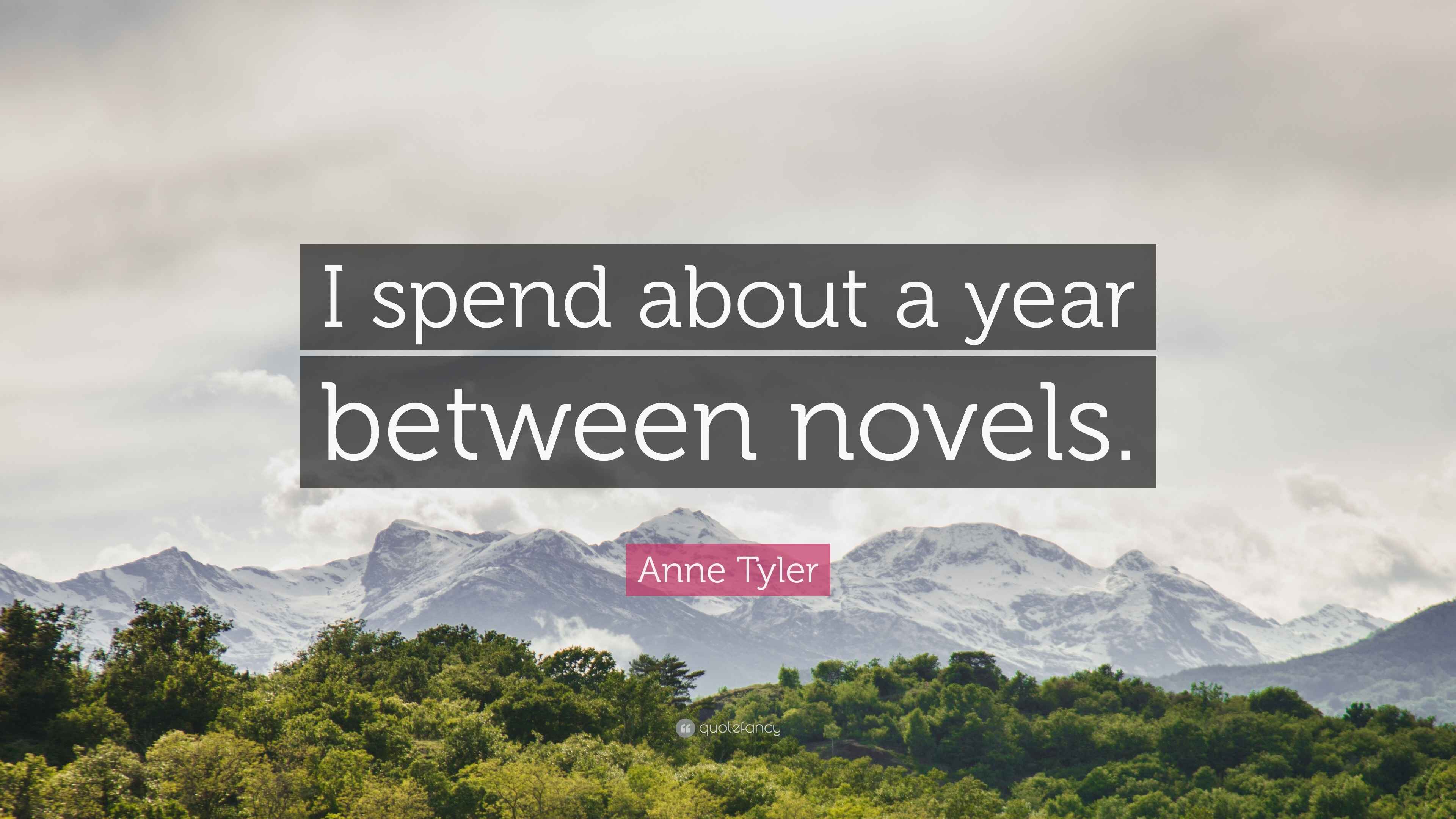 Anne Tyler Quote: “I spend about a year between novels.”