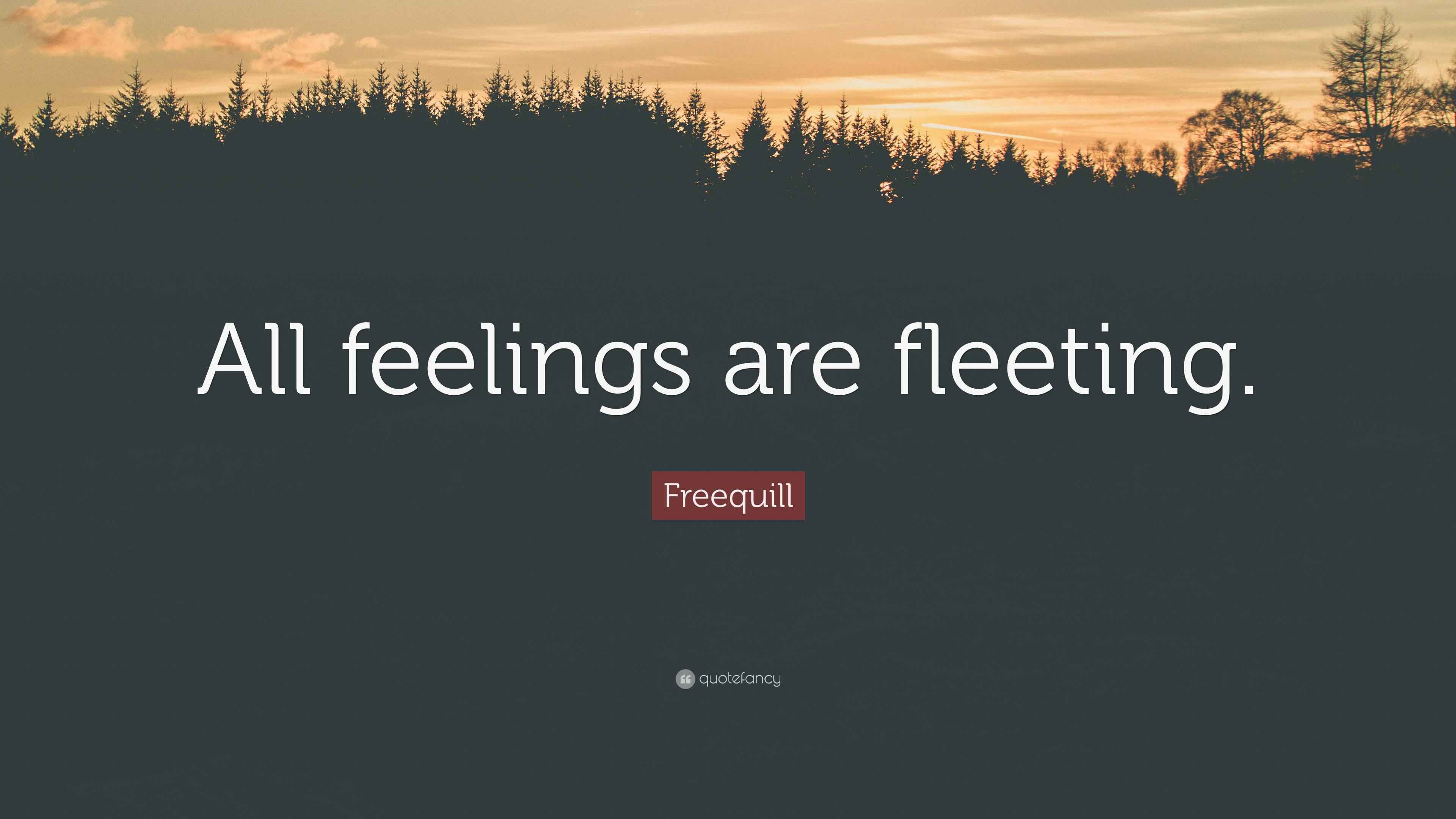 Freequill Quote: “All feelings are fleeting.”