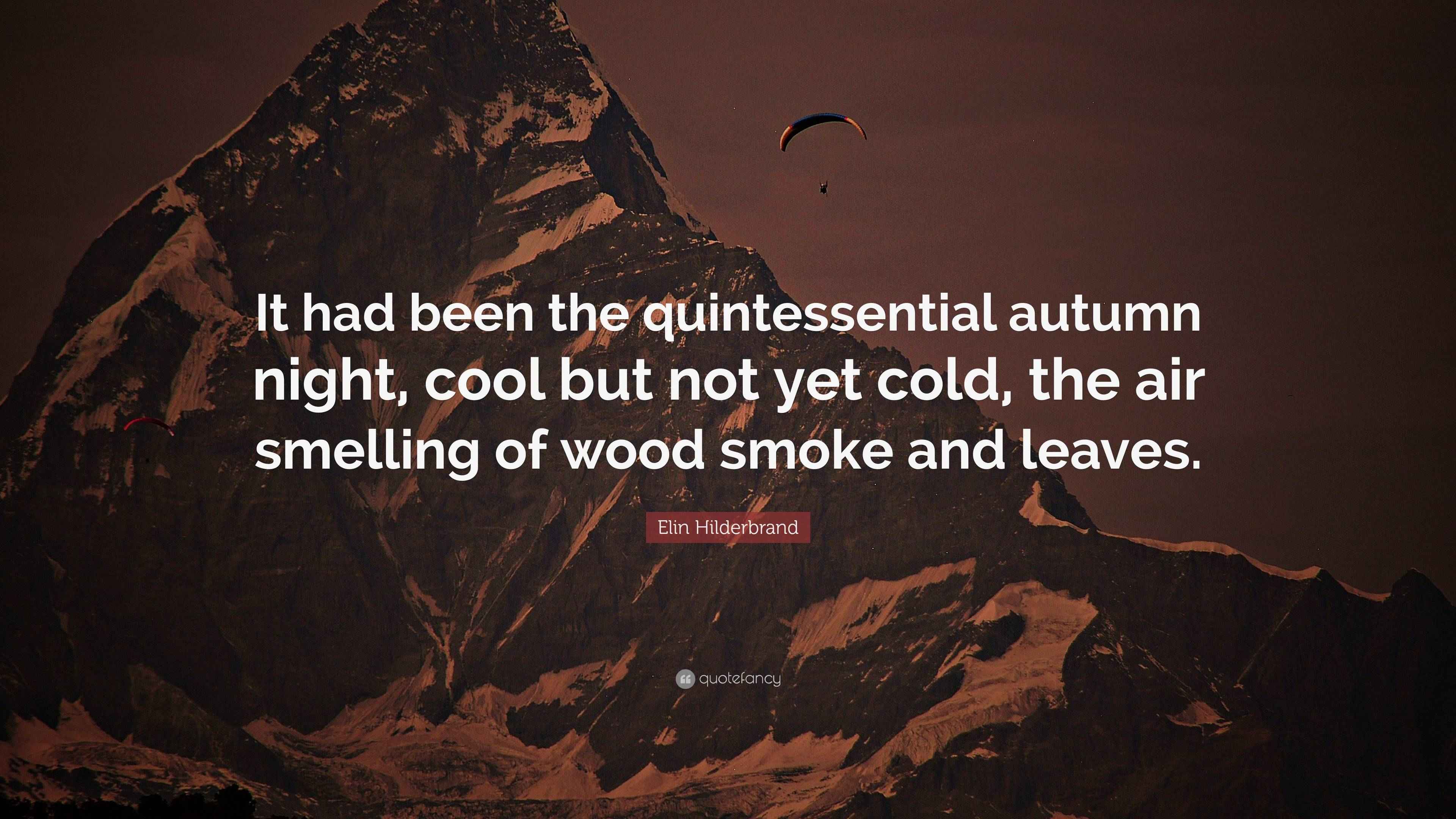 Elin Hilderbrand Quote: “It had been the quintessential autumn night ...